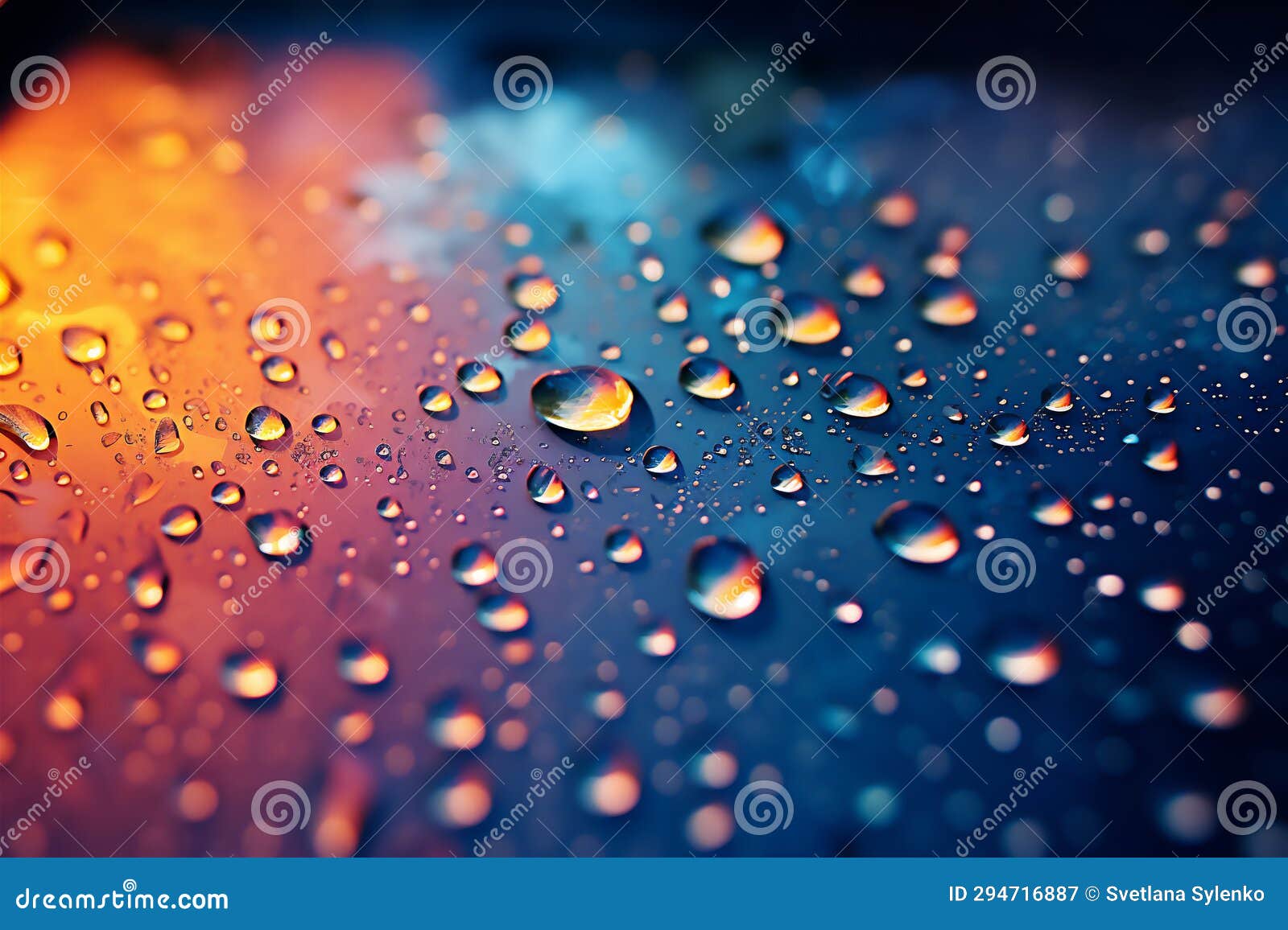 Raindrops on the Stack. Water Drops Dripping Down the Window Stock ...