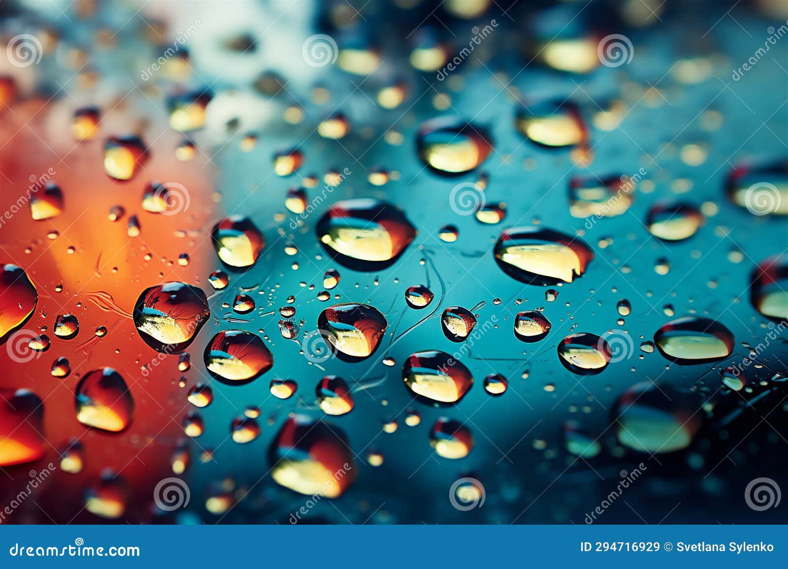 Raindrops on the Stack. Water Drops Dripping Down the Window Stock ...