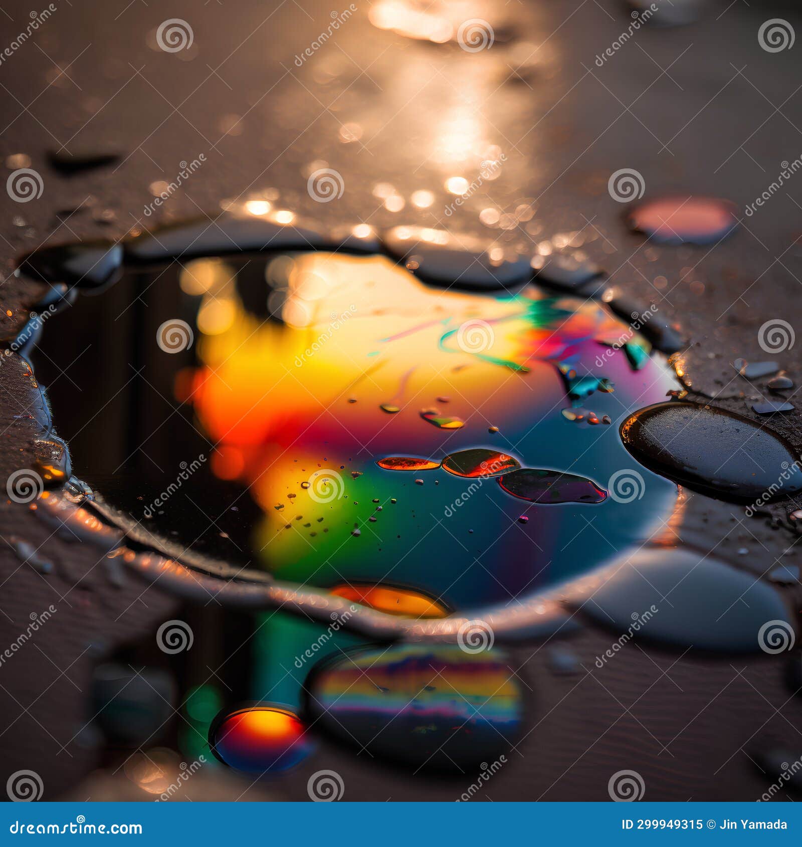 Raindrops on the Surface of a Glass with a Reflection of a Rainbow ...