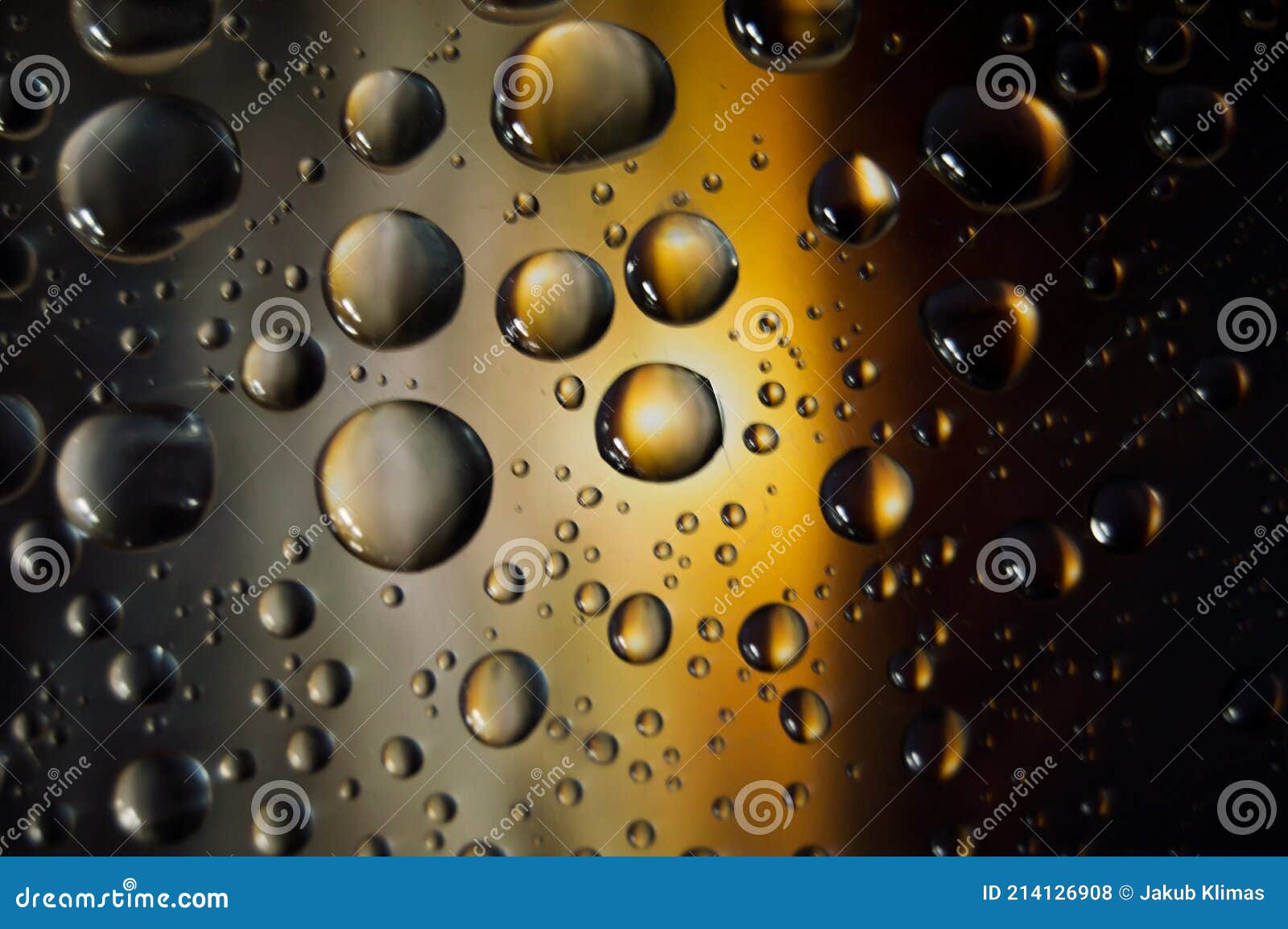 Raindrops with True Golden Hour Sunset Stock Photo - Image of glass ...