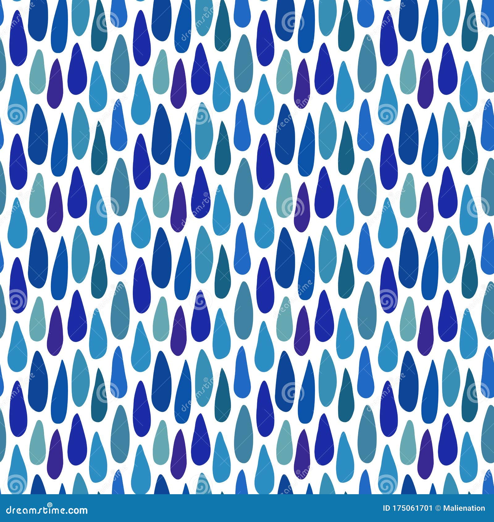 Raindrops Vector Background in Blue Colors Stock Vector - Illustration ...