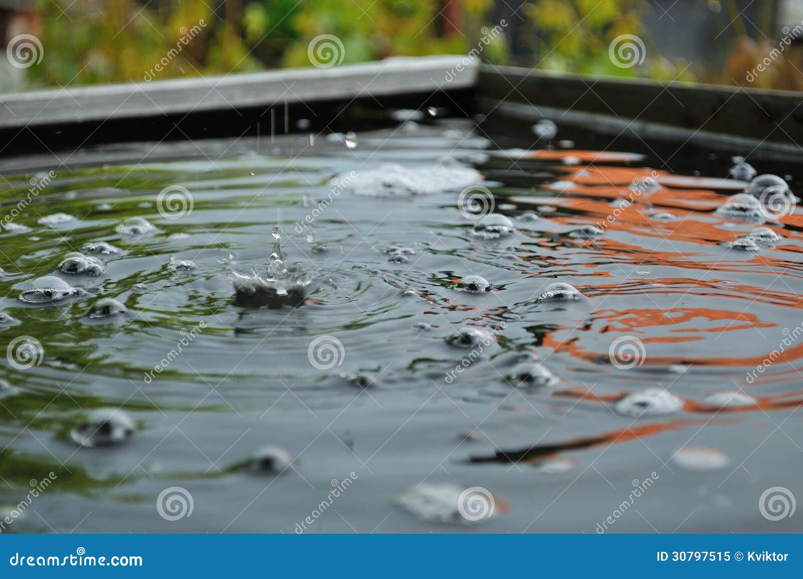 Raindrops on the water stock image. Image of closeup - 30797515