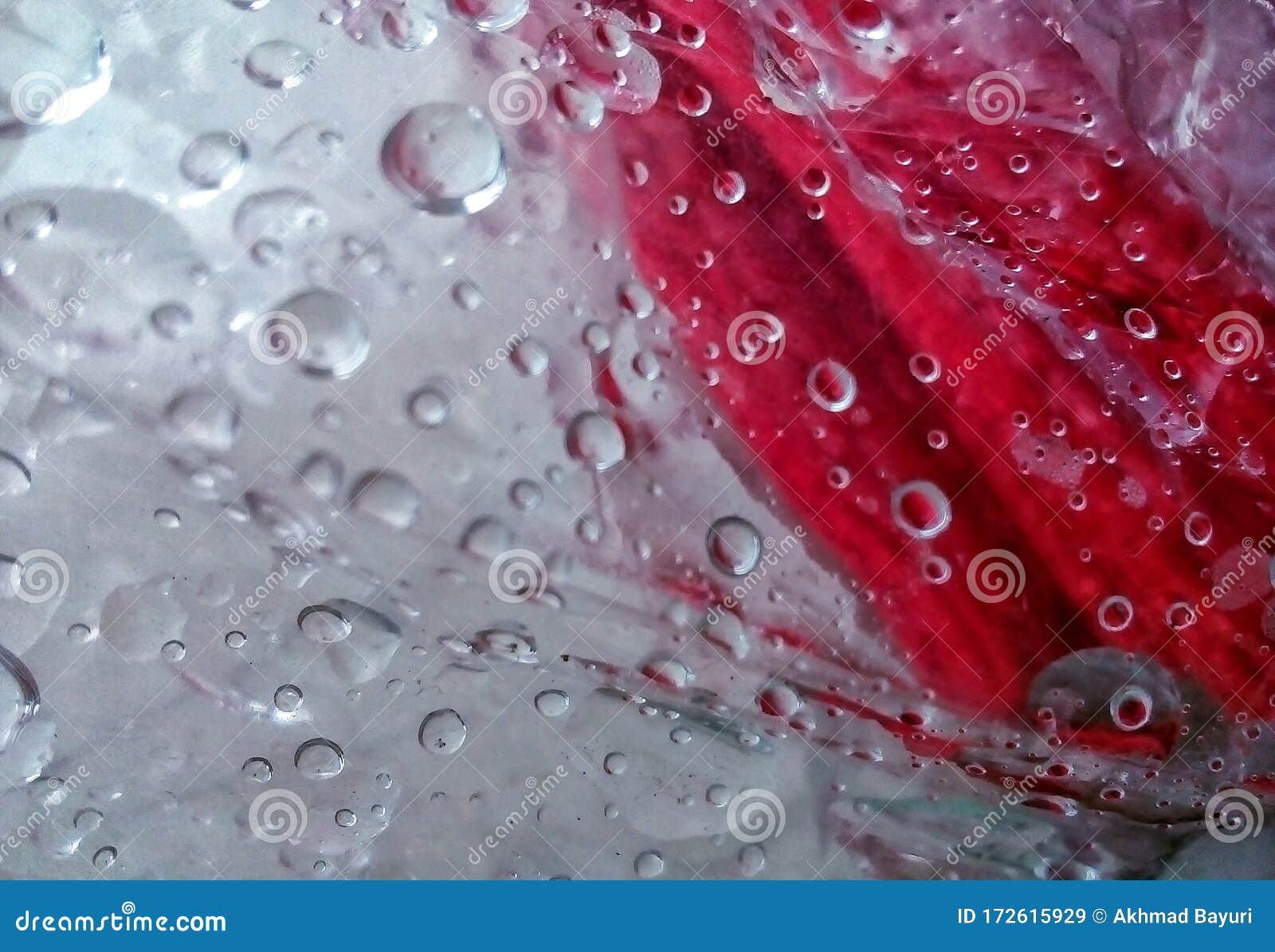 Raindrops Wet the Plastic Surface. Wet Plastic Package Stock Image ...