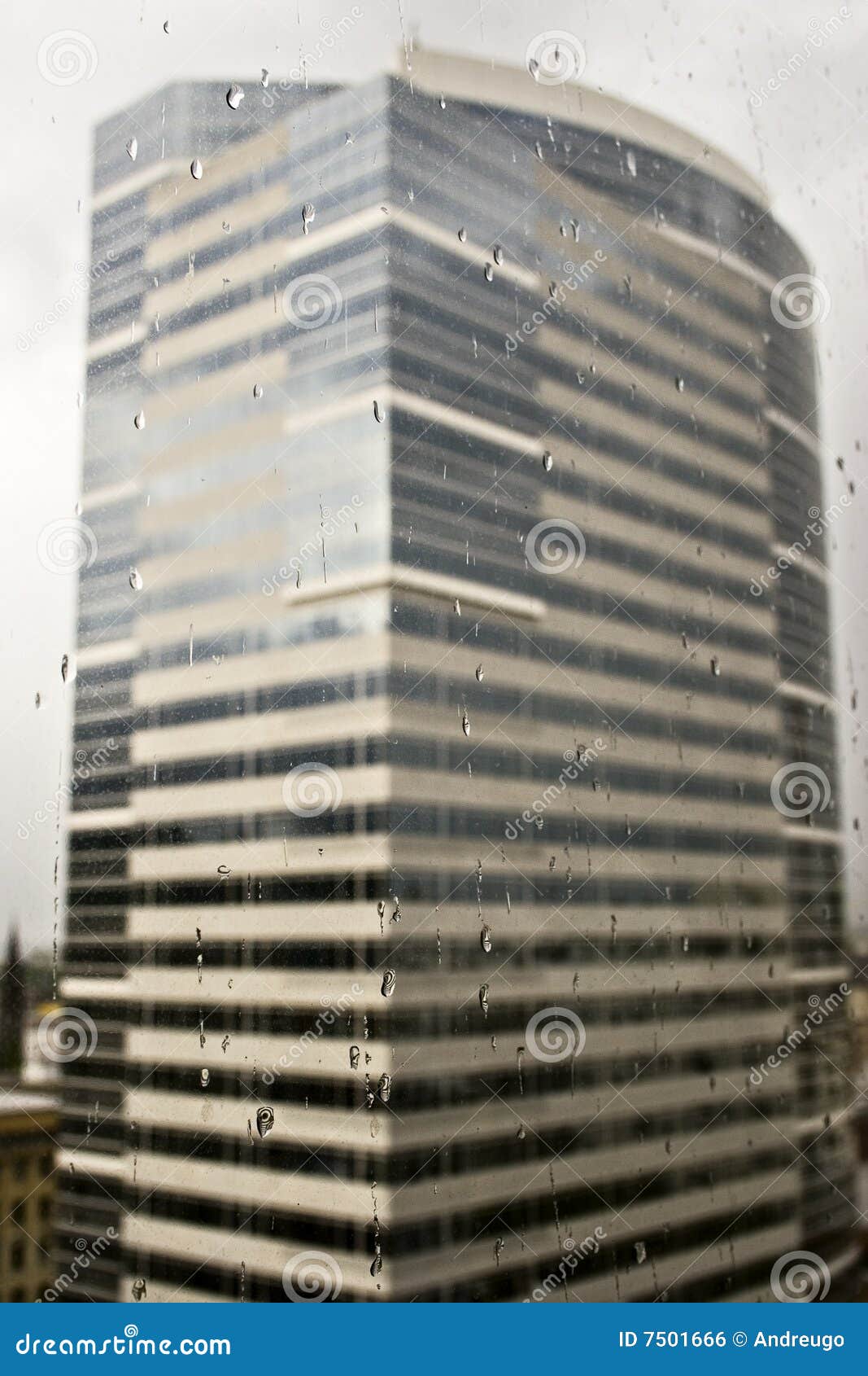 Raindrops in Window, Building in Background Stock Photo - Image of ...