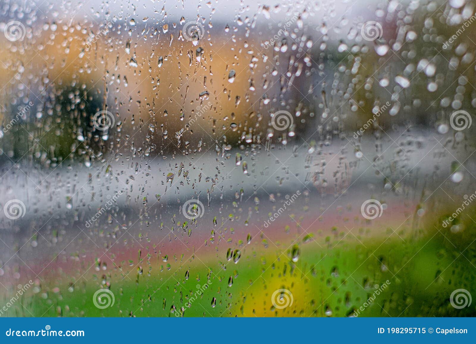 Raindrops on window stock image. Image of droplets, raindrops - 198295715