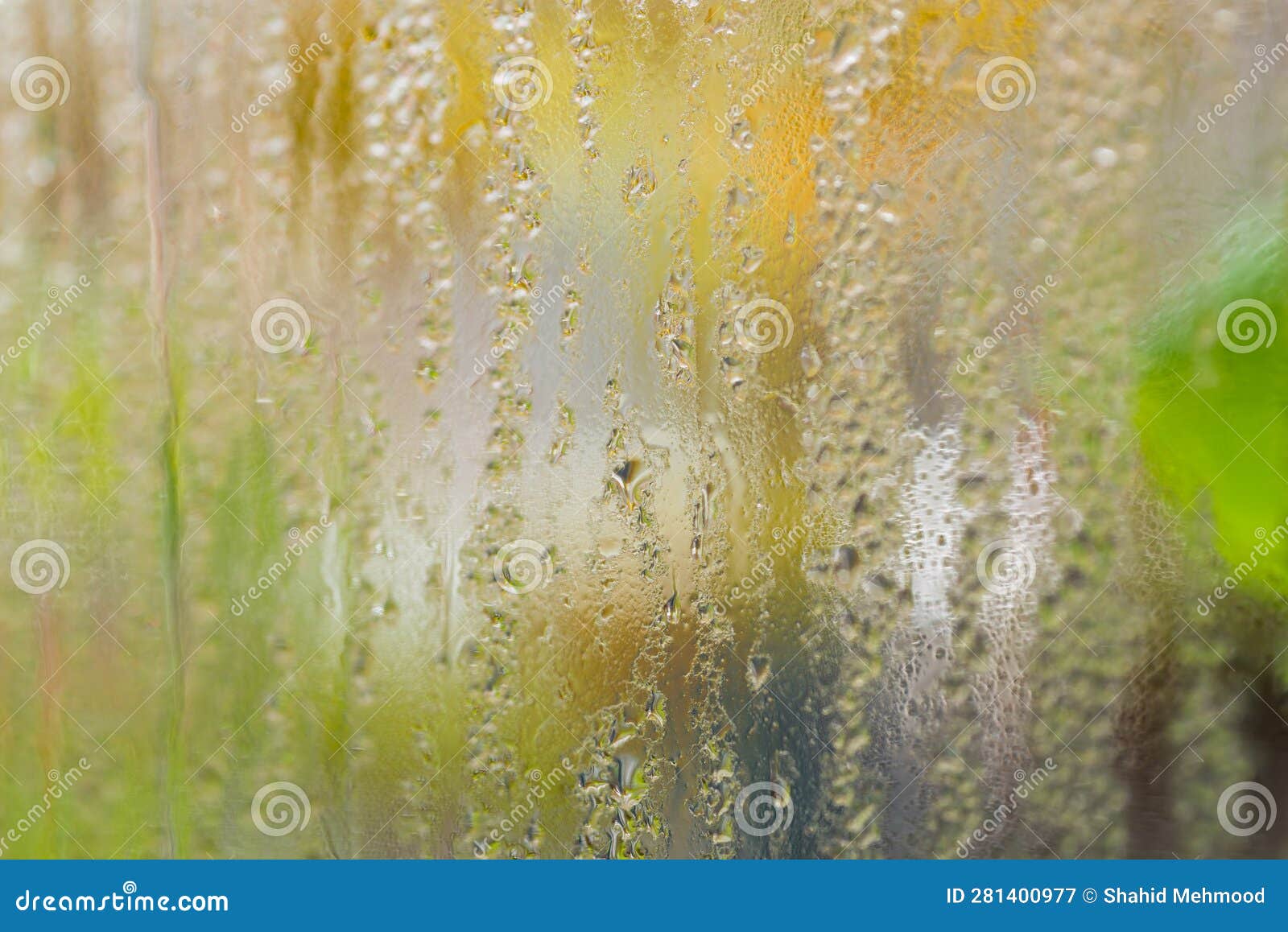 Raindrops on window glass stock image. Image of effect - 281400977