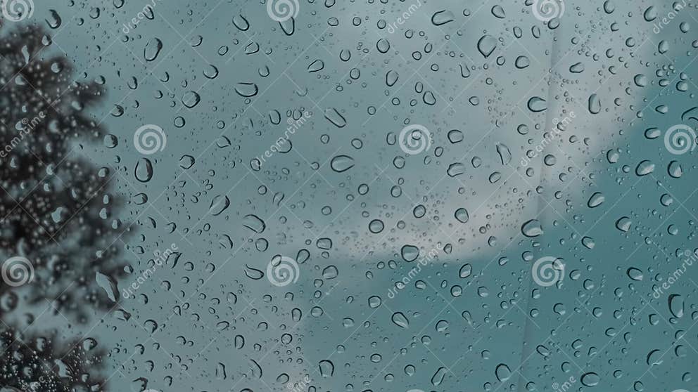 Raindrops on a Window Glass with Raindrop. Abstract Texture Stock Photo ...