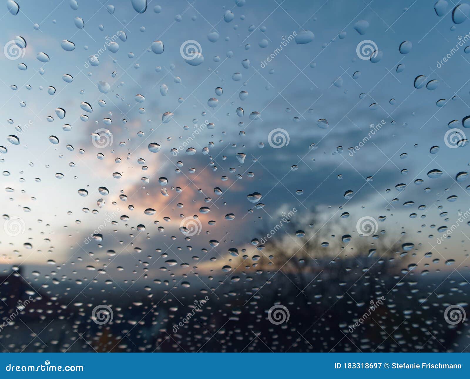 Raindrops on a window pane stock image. Image of morning - 183318697