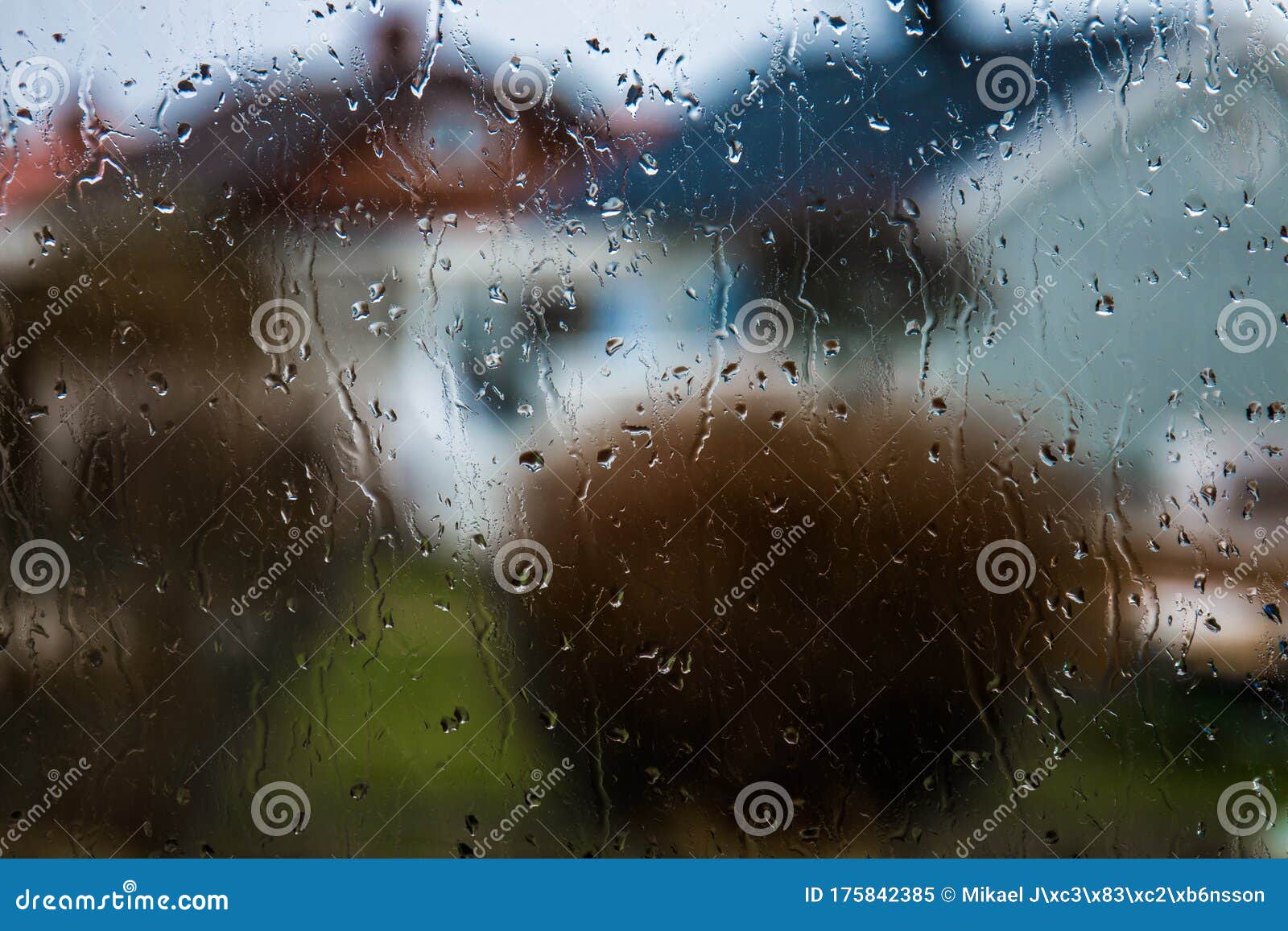 Raindrops on window stock image. Image of light, transparent - 175842385