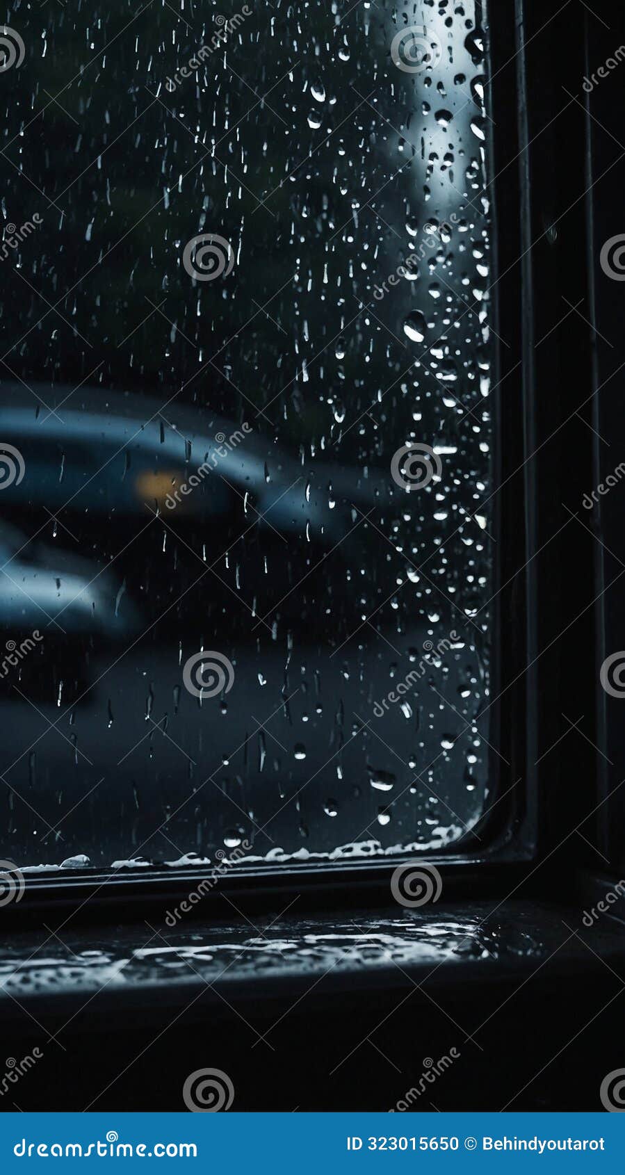 Raindrops on a window sill stock illustration. Illustration of rain ...