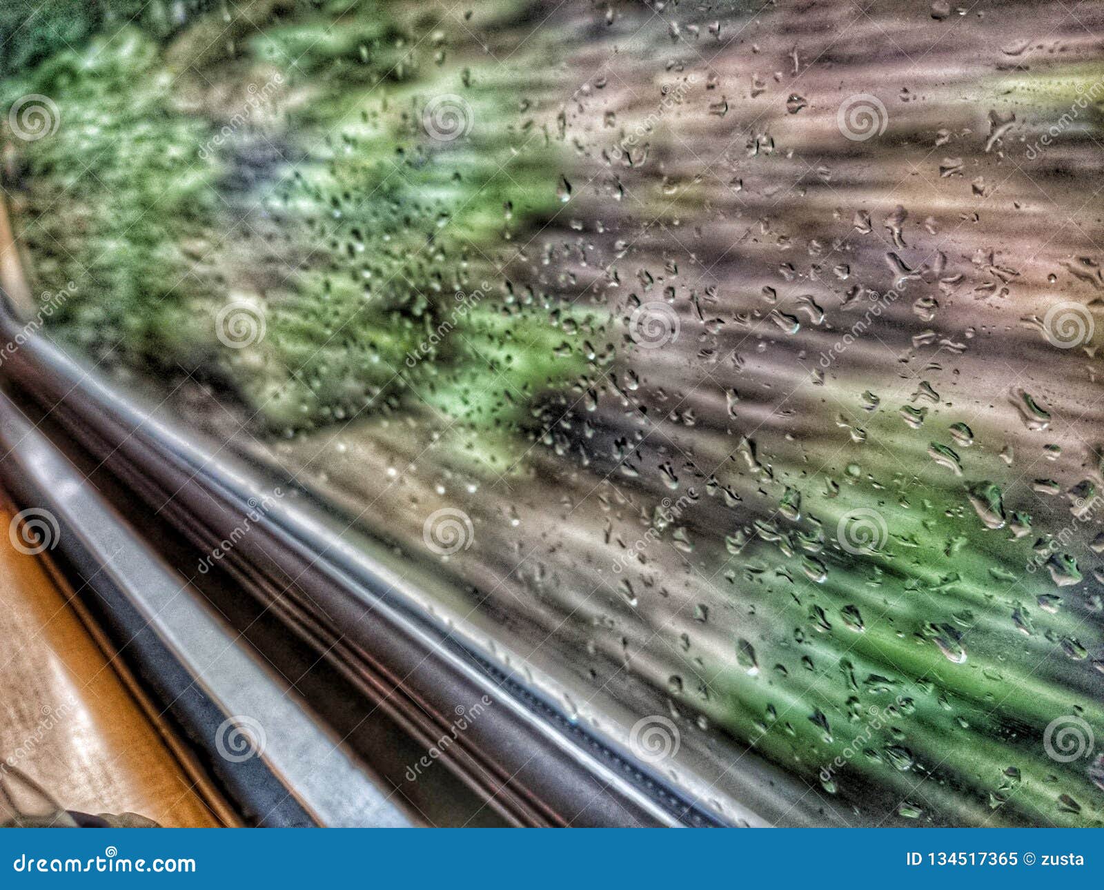 Raindrops on the window stock image. Image of train - 134517365