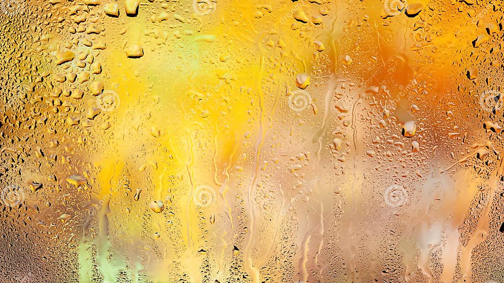 Raindrops on the Window. Water Drops on Glass. Abstract Background ...
