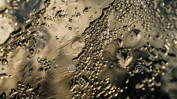 Raindrops on Windowpane with Stark Light Effects Stock Illustration ...