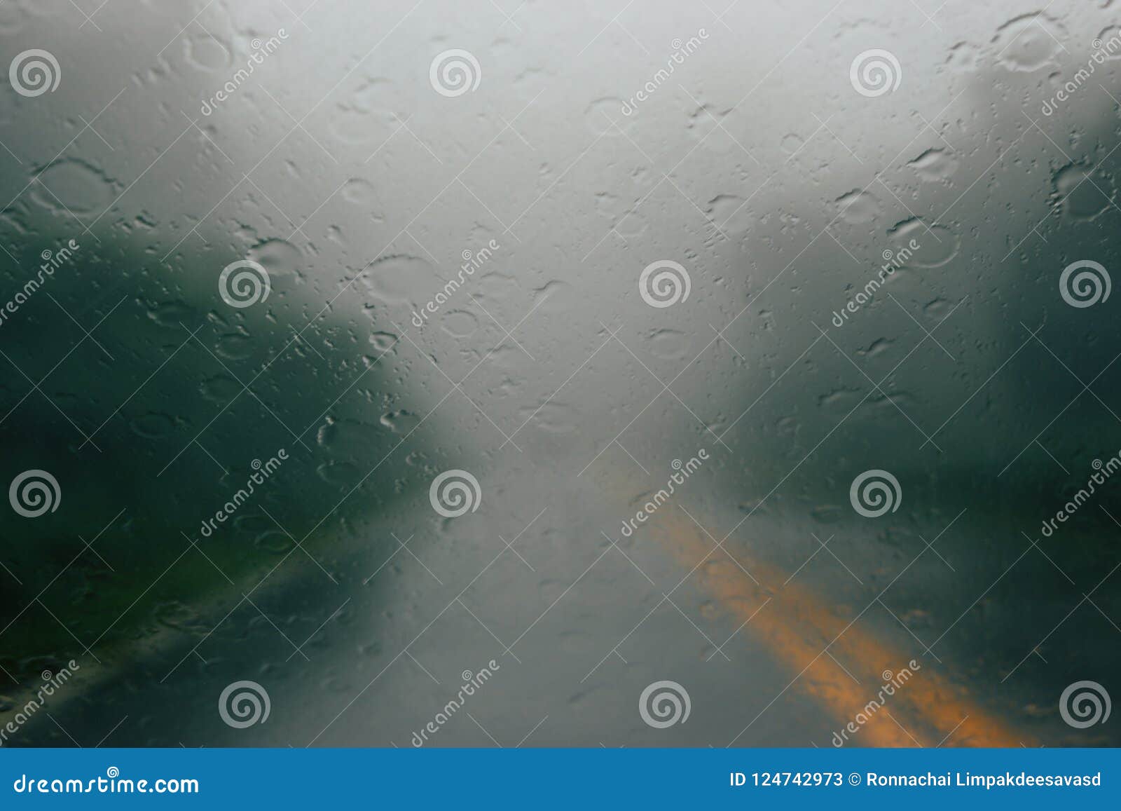 The Raindrops on the Windscreen or Windshield or Car Glass Stock Image ...
