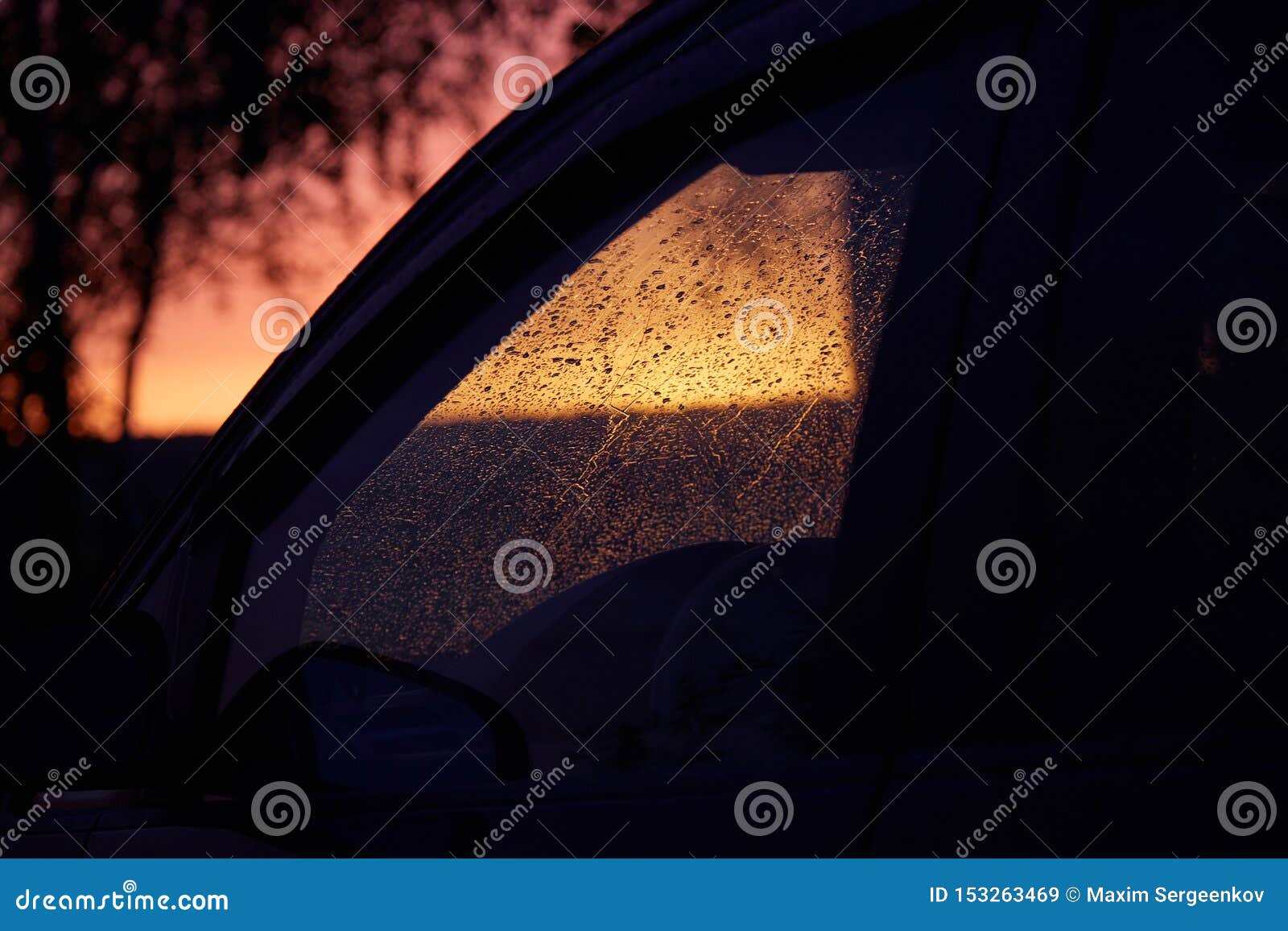 Raindrops on the Windshield of a Car Stock Image - Image of droplets ...