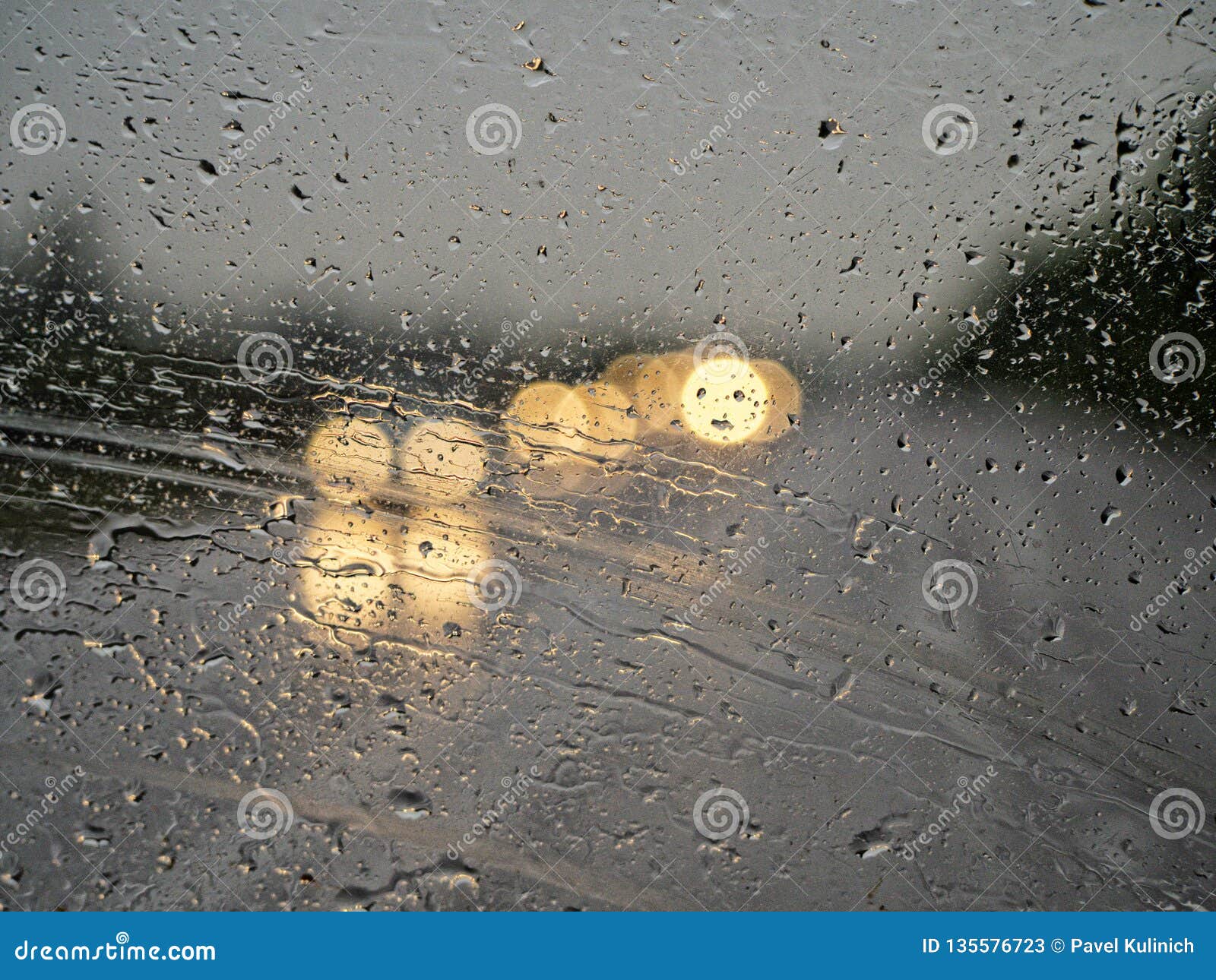 Raindrops on the Windshield of Car Stock Image - Image of windshield ...