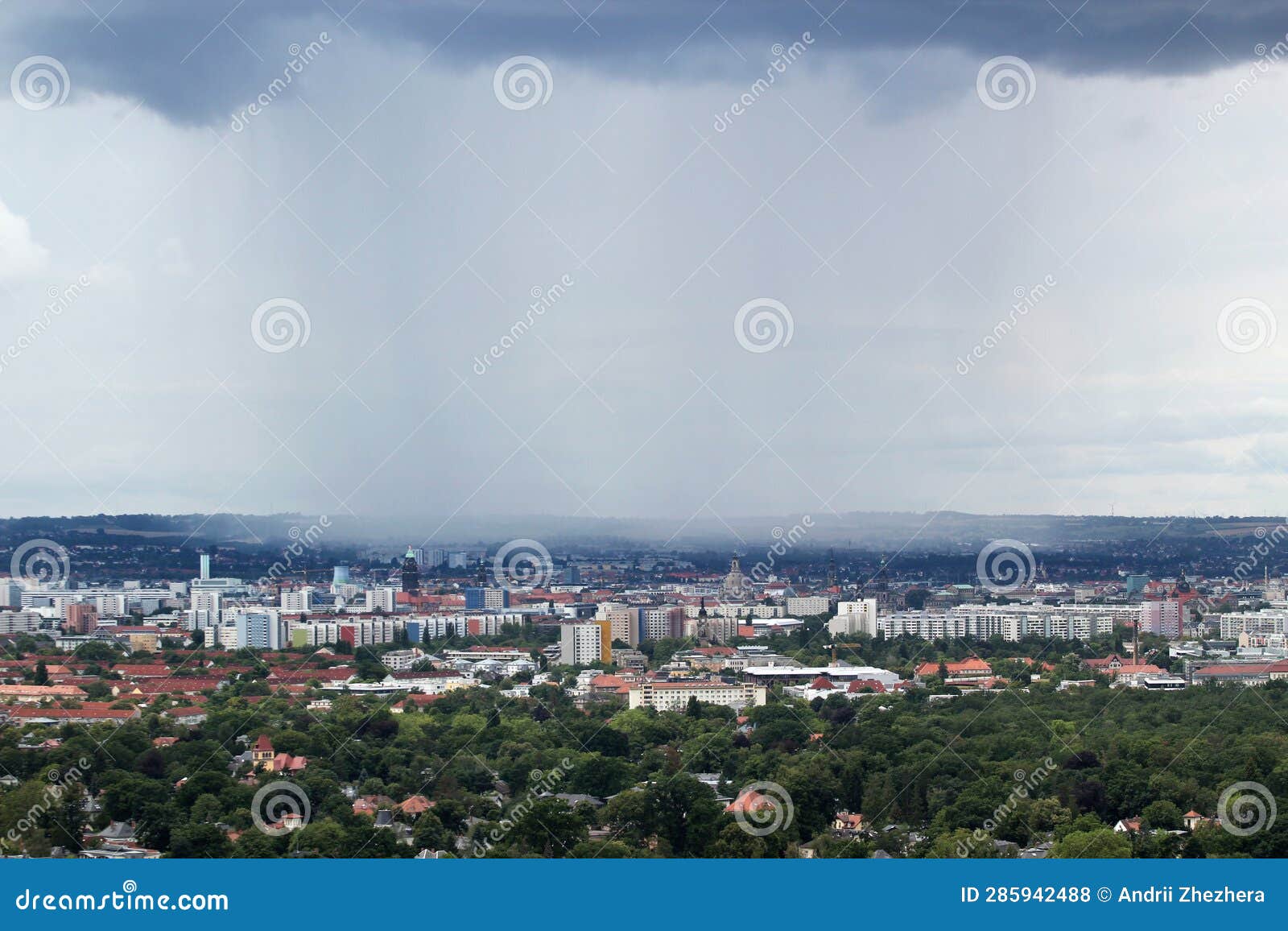 Rainfall Approaches the Center of Dresden, Germany Stock Photo - Image ...