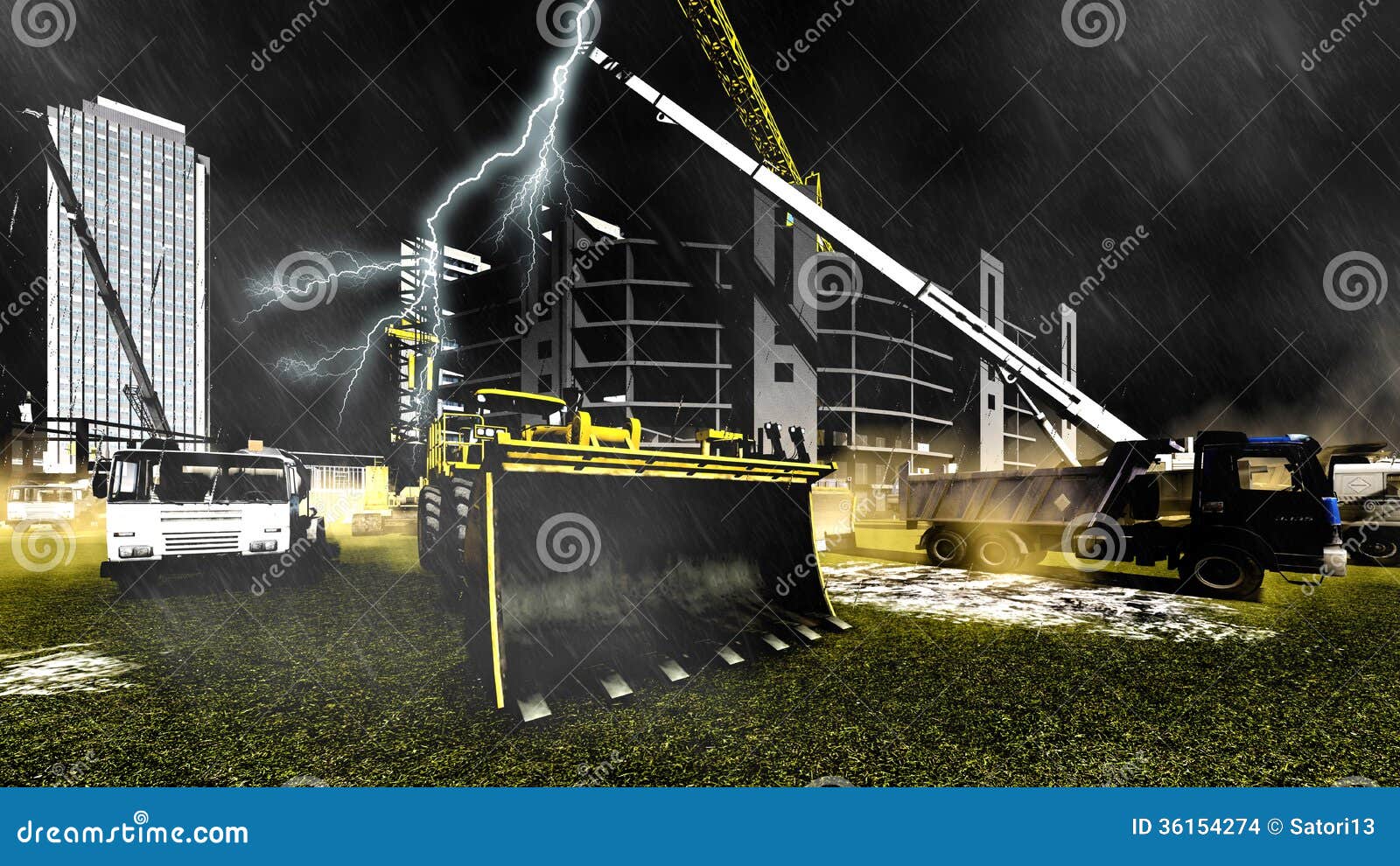 Rainfall On Construction Site Royalty-Free Stock Photo | CartoonDealer ...