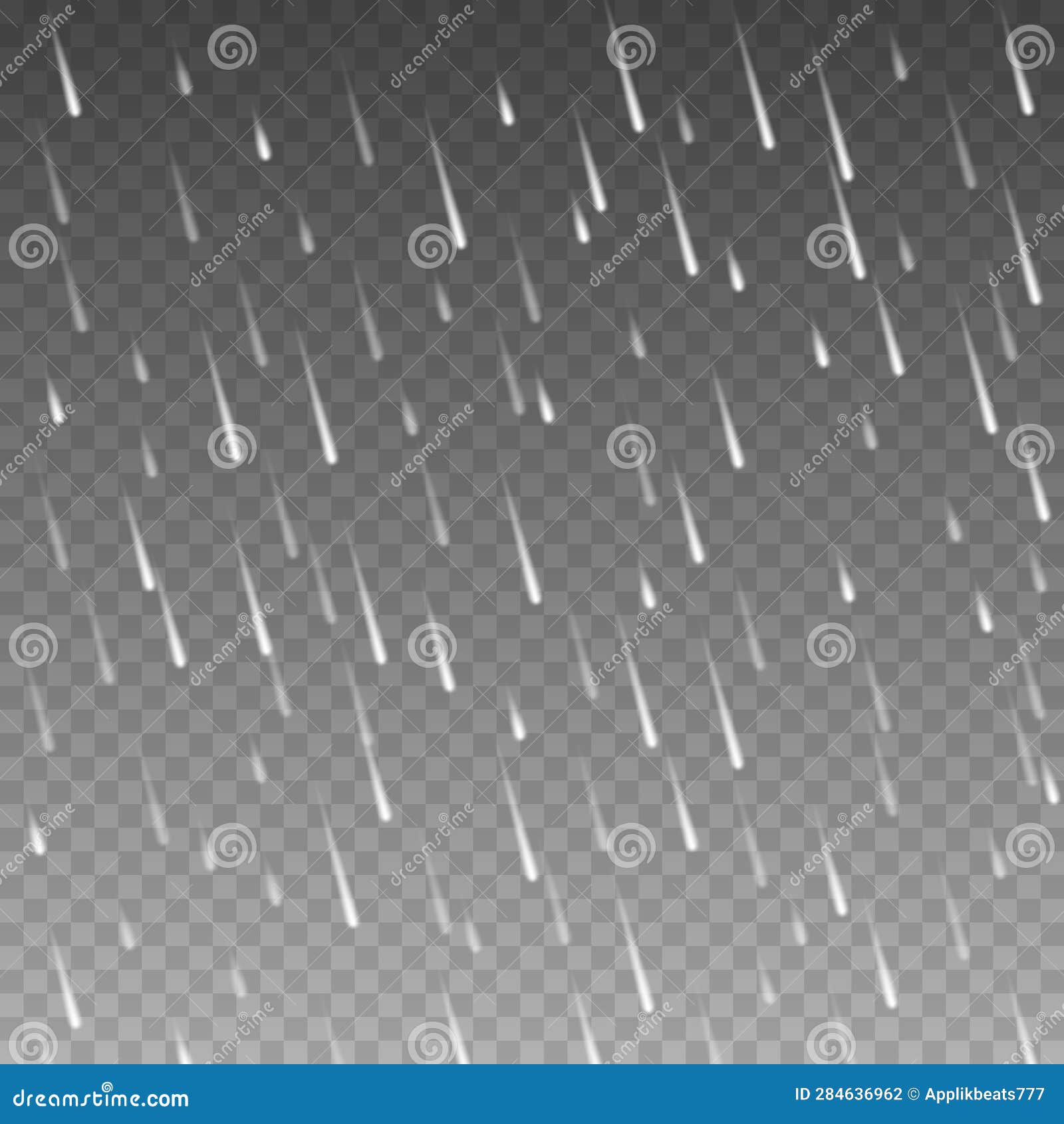 Rainfall Design Template on Transparent Grid. Rain Effect Vector ...
