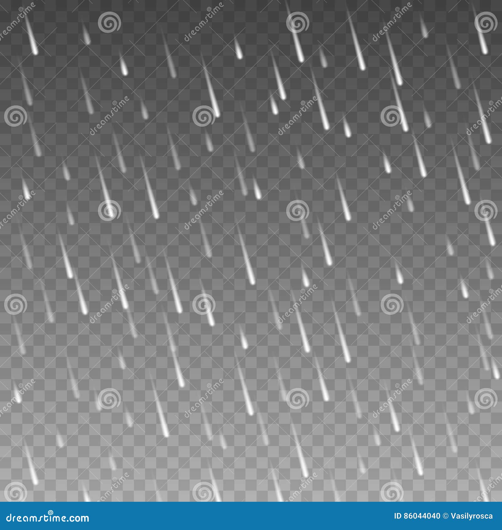 Rainfall Design Template on Transparent Grid. Rain Effect Vector ...