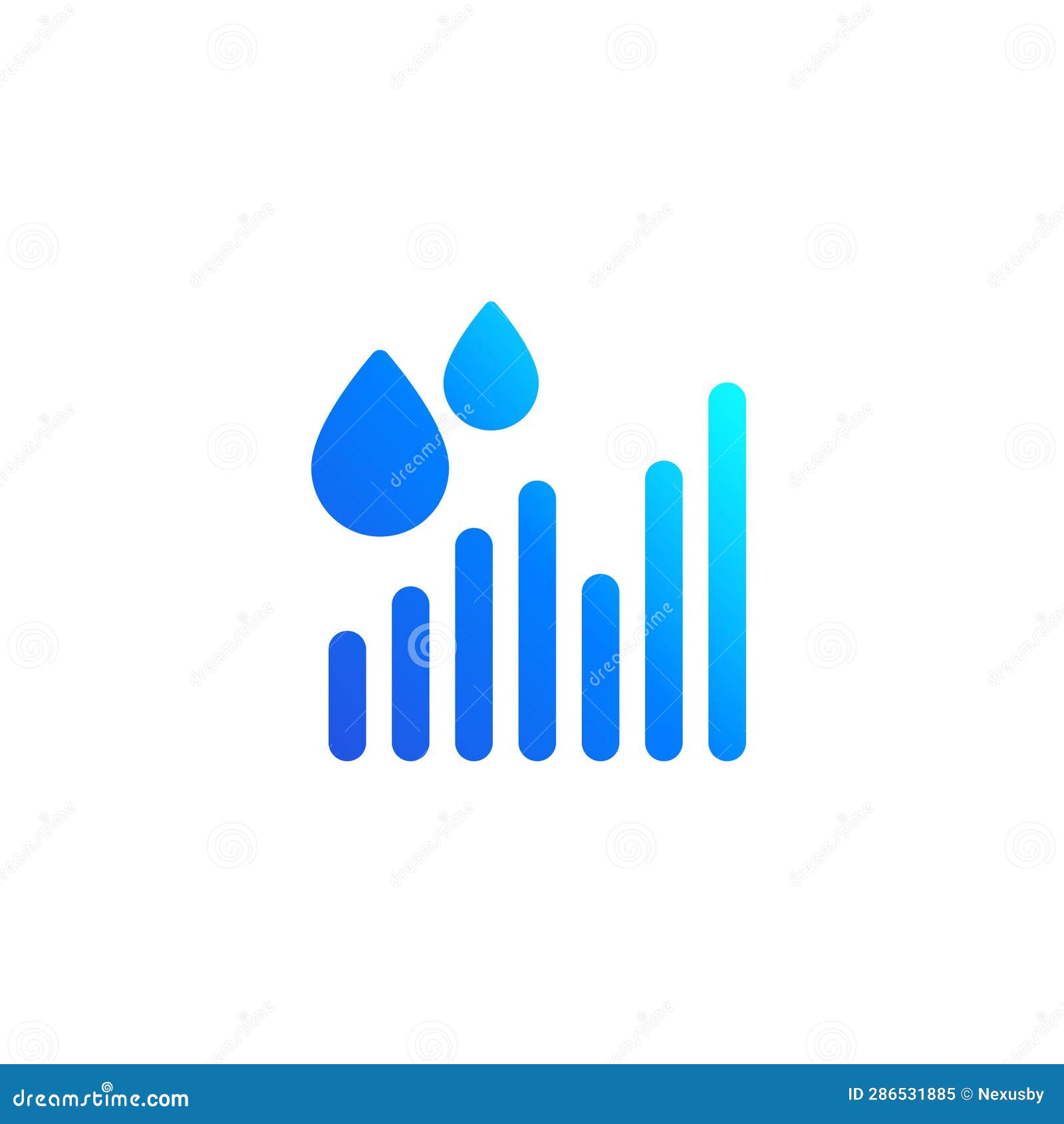 Rainfall Graph Icon on White Stock Illustration - Illustration of ...