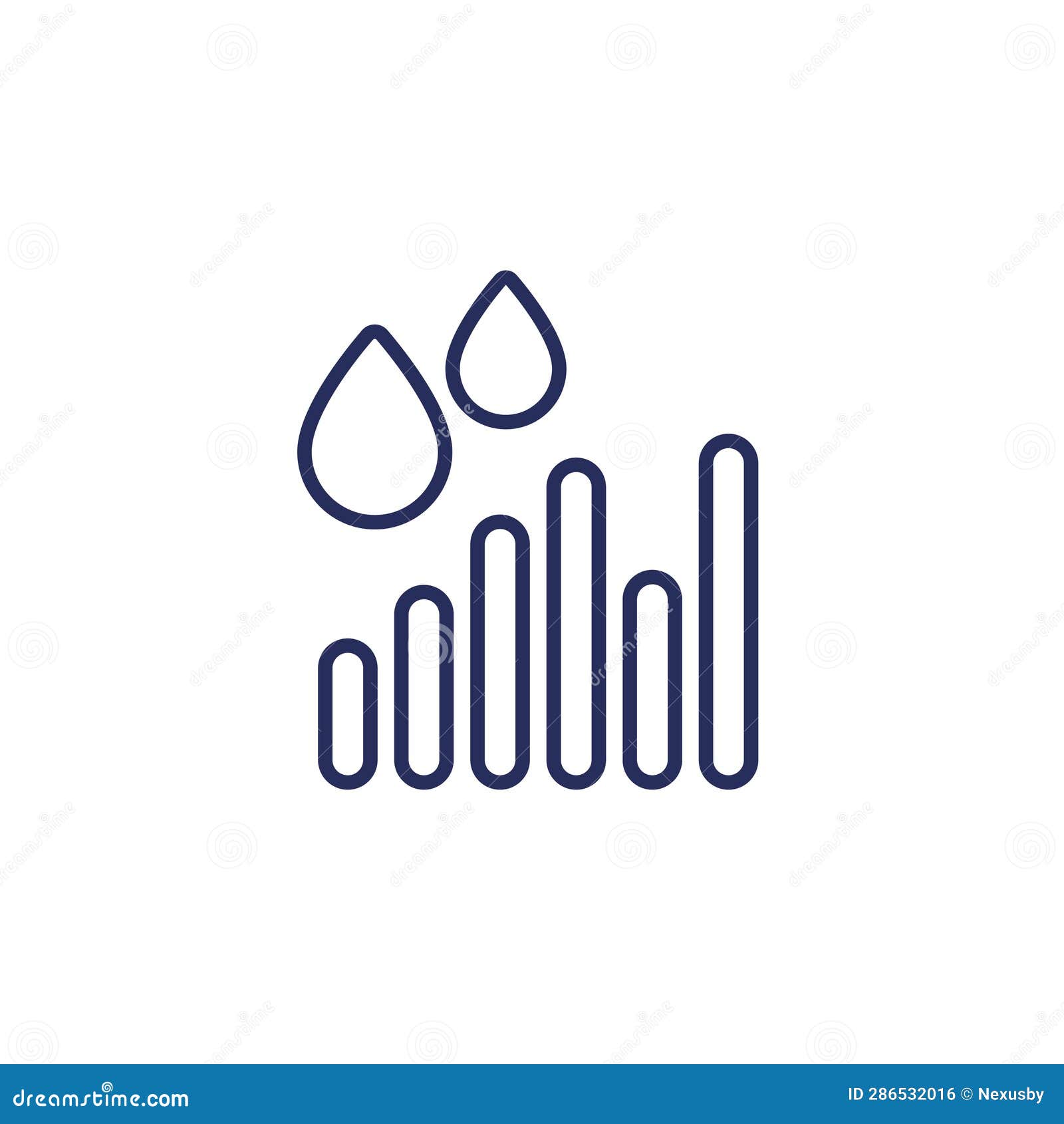 Rainfall Graph Line Icon on White Stock Illustration - Illustration of ...