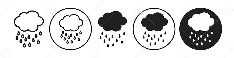Rainfall Icon Vector Set Collection for Web Stock Illustration ...