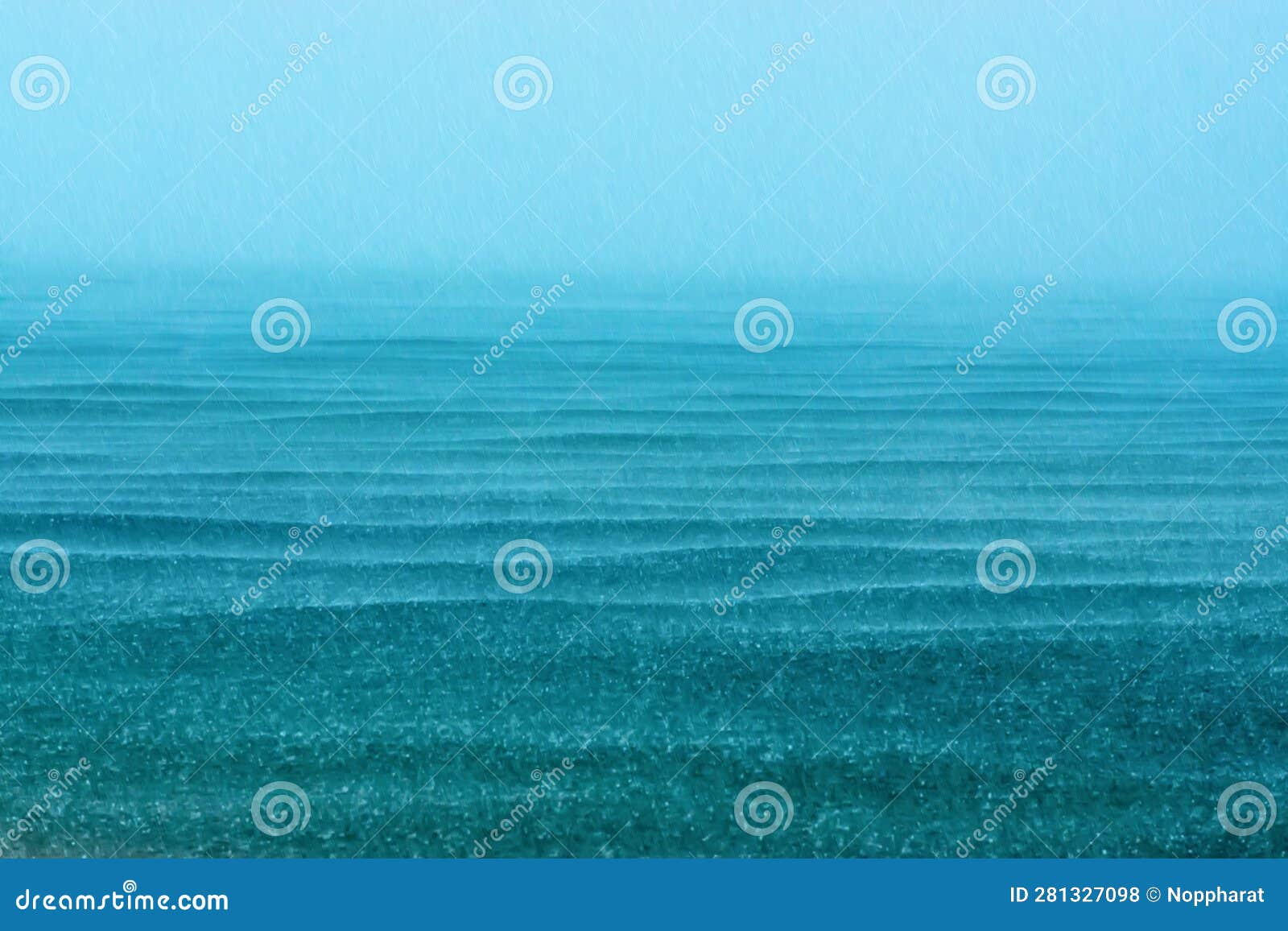 Rainfall in the Sea during the Rainy Season Stock Photo - Image of ...