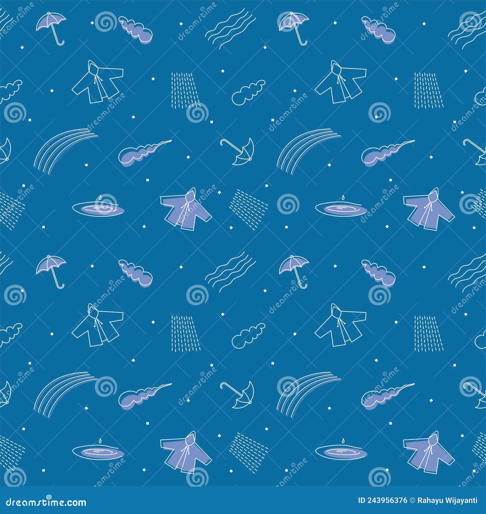 Rainfall Seamless Pattern stock vector. Illustration of rain - 243956376