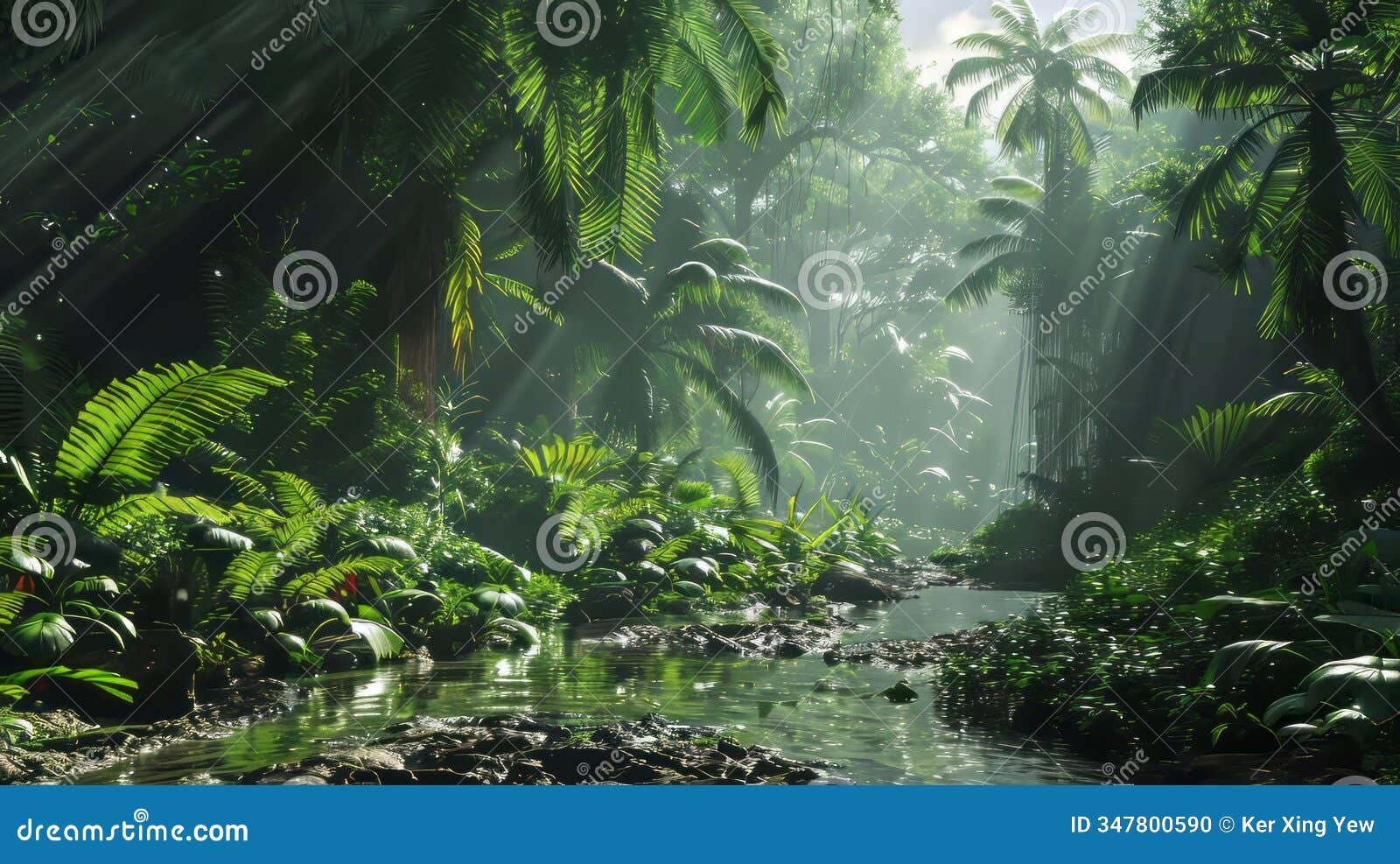 Rainforest with Ample Space. Stock Illustration - Illustration of ...