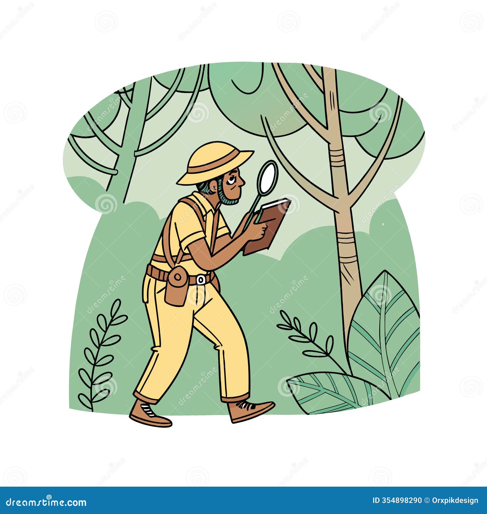 Rainforest Biologist Unique Character Design Cartoon Vector ...