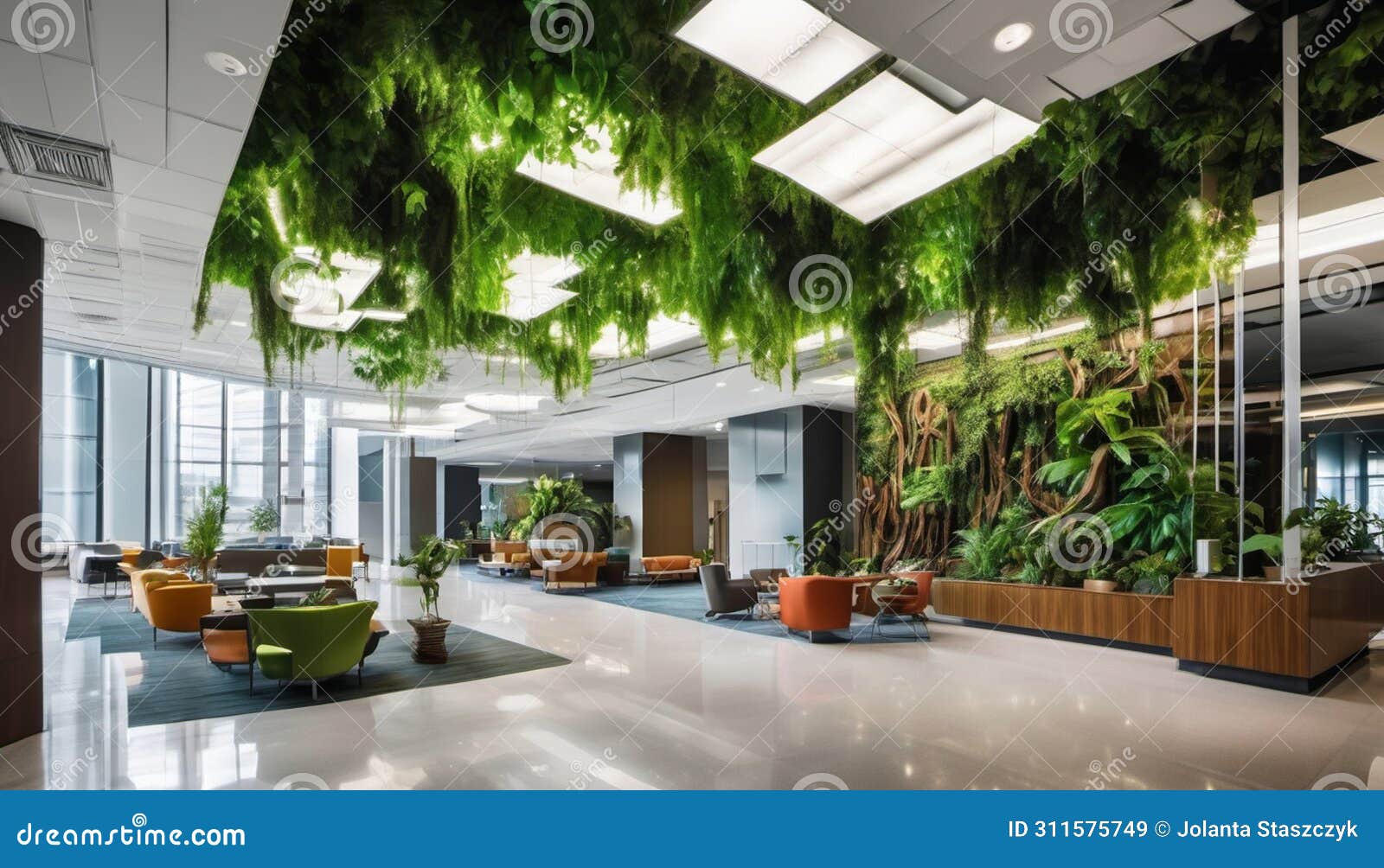 A Rainforest Office Design, Ai Stock Illustration - Illustration of ...
