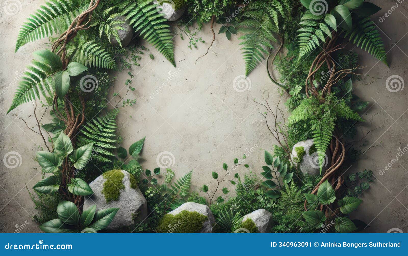 Rainforest Frame on Concrete Plain Stock Illustration - Illustration of ...