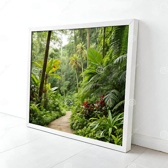 Rainforest Frame Mockup Design Isolated on White Background Stock ...