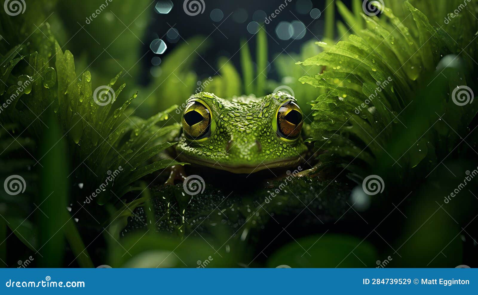 Rainforest Frog with Water Droplets Stock Illustration - Illustration ...