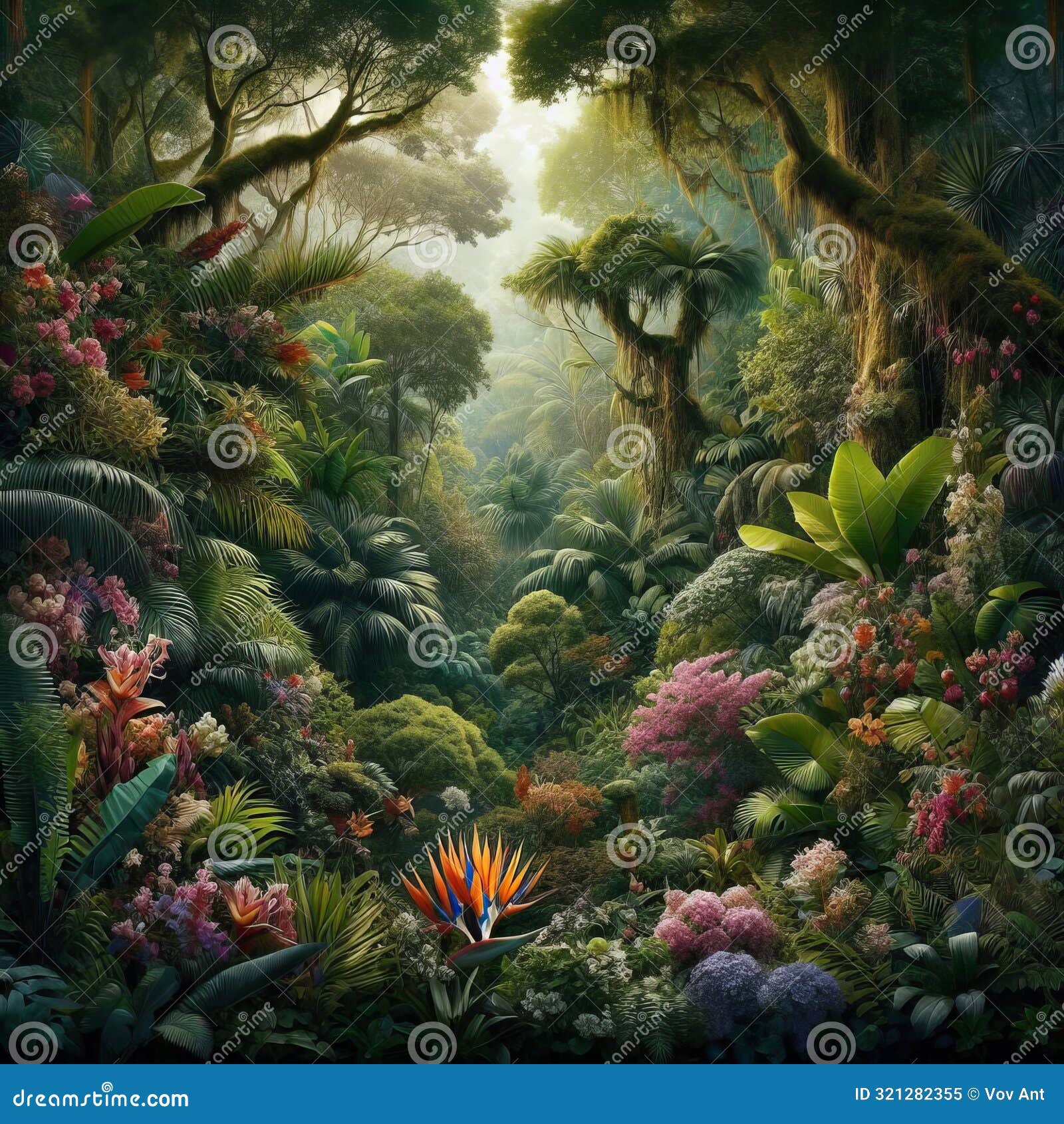 115 6. Rainforest Harmony_ a Complex Mix of Greenery and Troica Stock ...