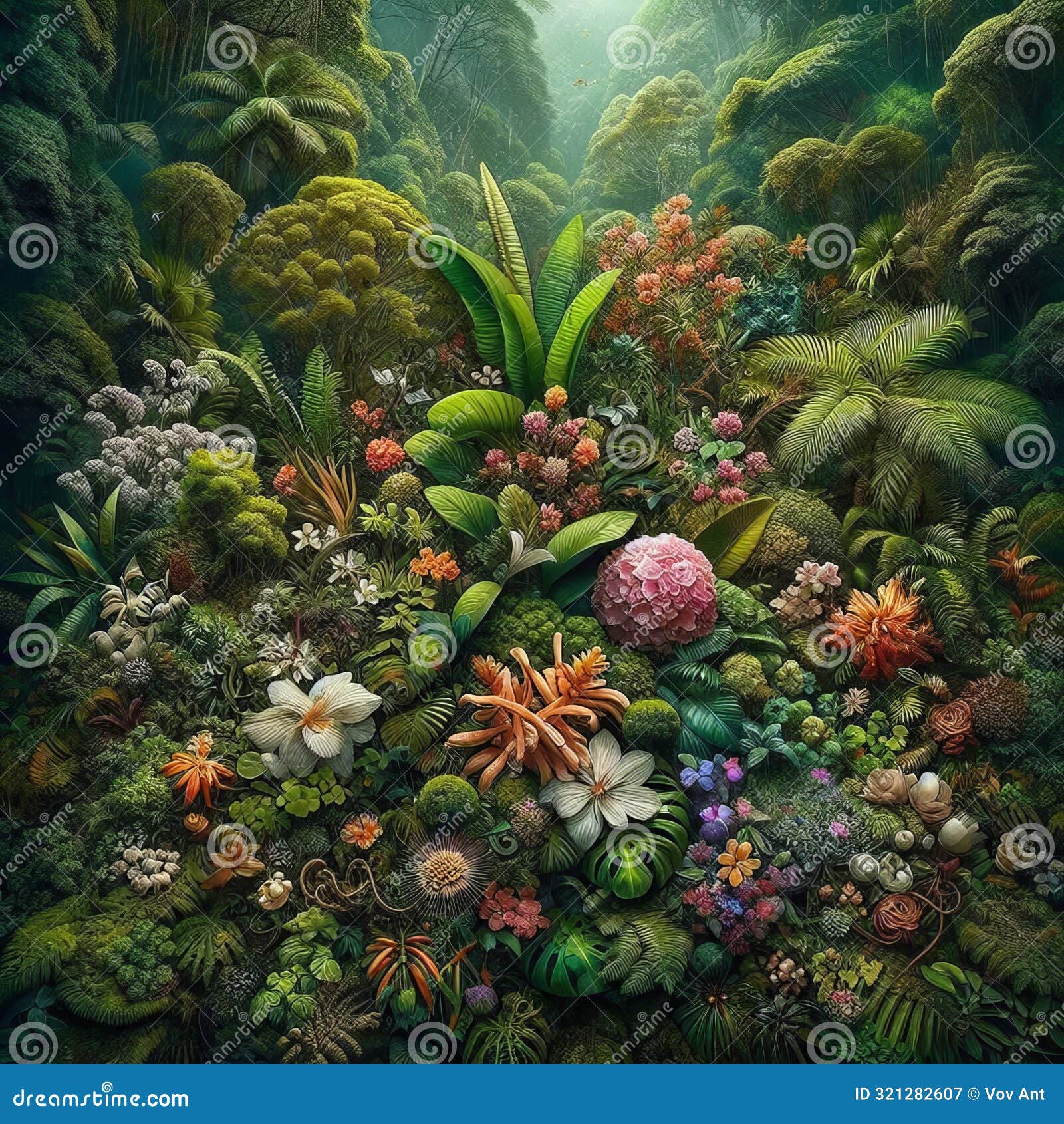 117 6. Rainforest Harmony_ a Complex Mix of Greenery and Troica Stock ...