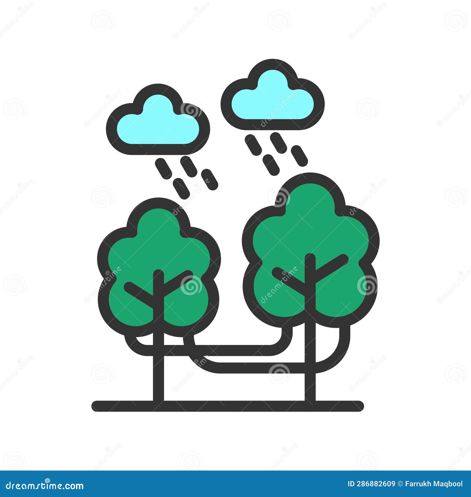 Rainforest Icon Image. stock vector. Illustration of trees - 286882609