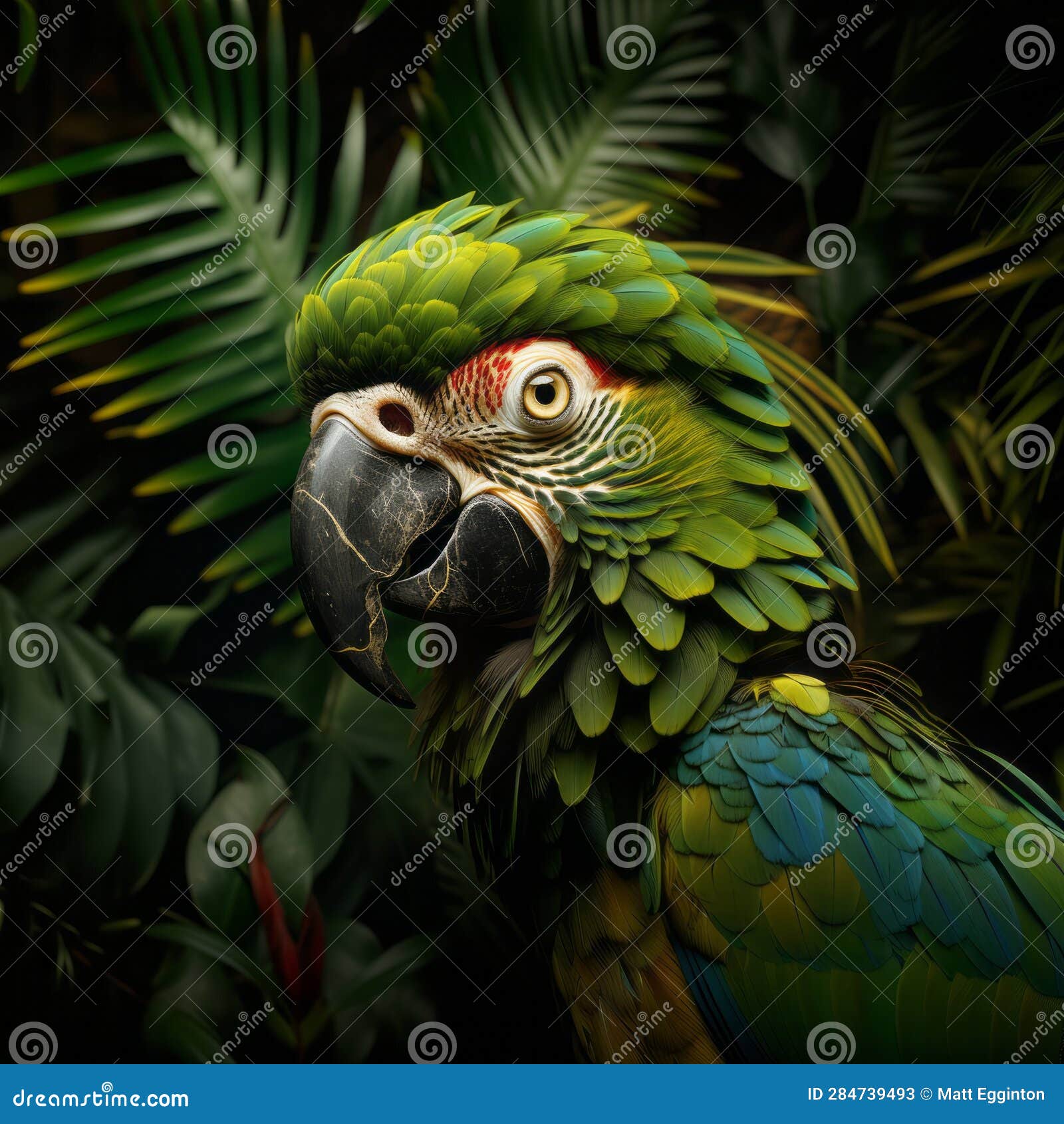 Rainforest, Parrot Closeup Macro Stock Illustration - Illustration of ...