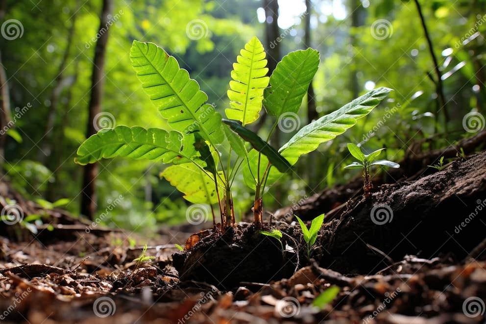 Rainforest Reforestation with Young Saplings Stock Photo - Image of ...