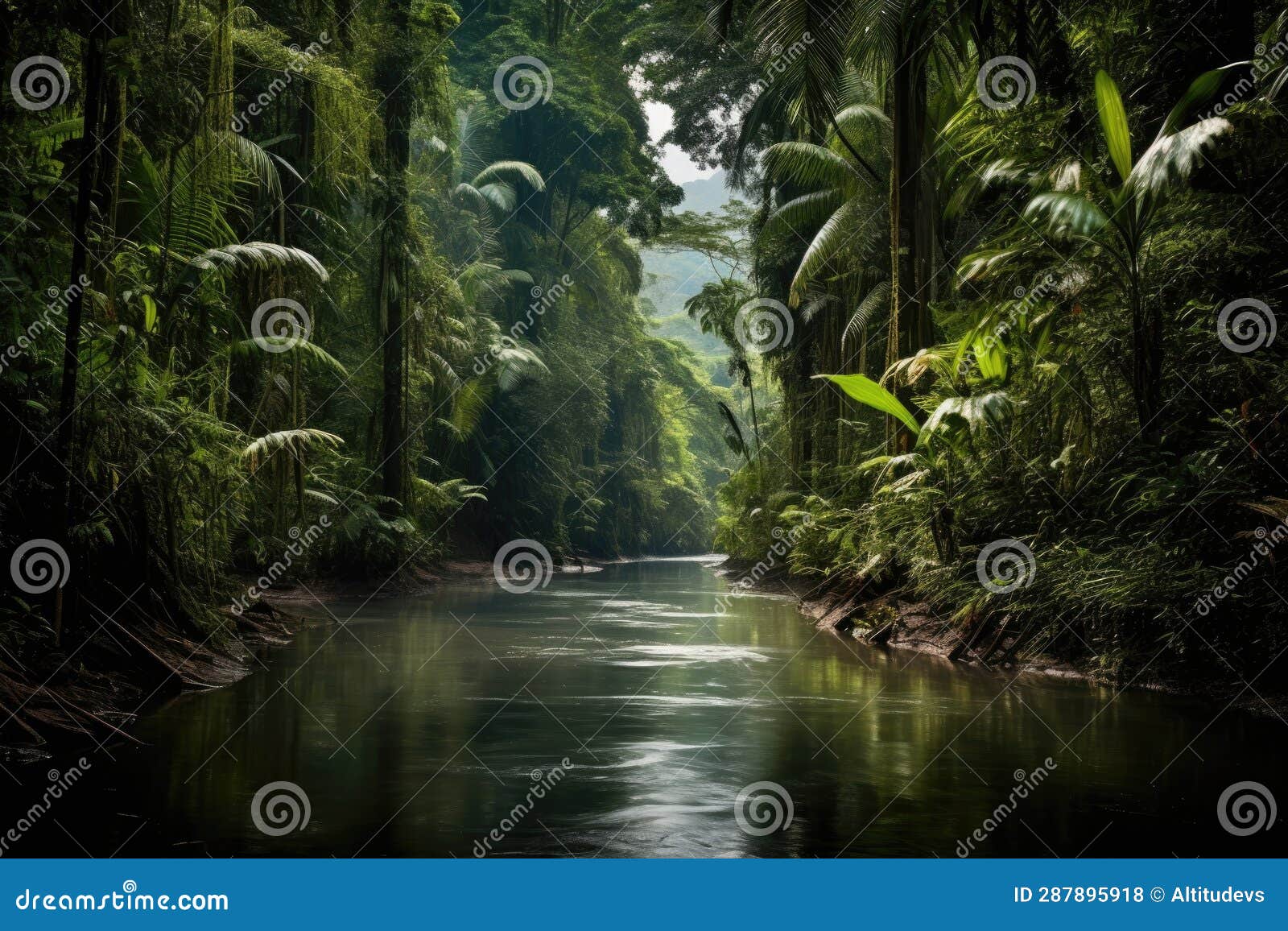 Rainforest River Flowing through Protected Land Stock Photo - Image of ...