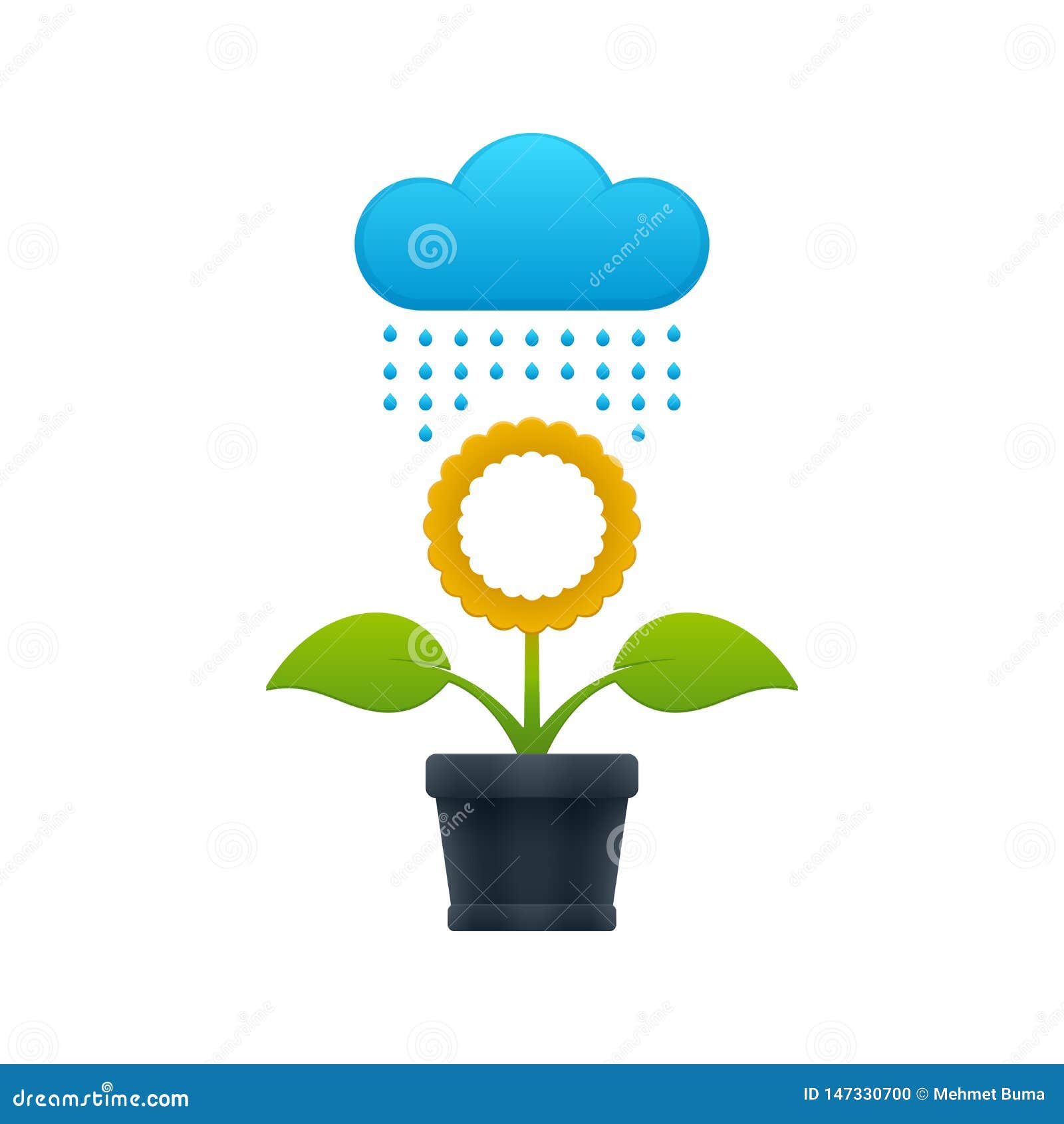 Raining on abstract flower stock illustration. Illustration of nature ...