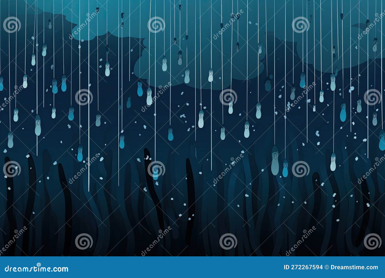 Raining Background Illustation For Designer, Generative AI Royalty-Free ...