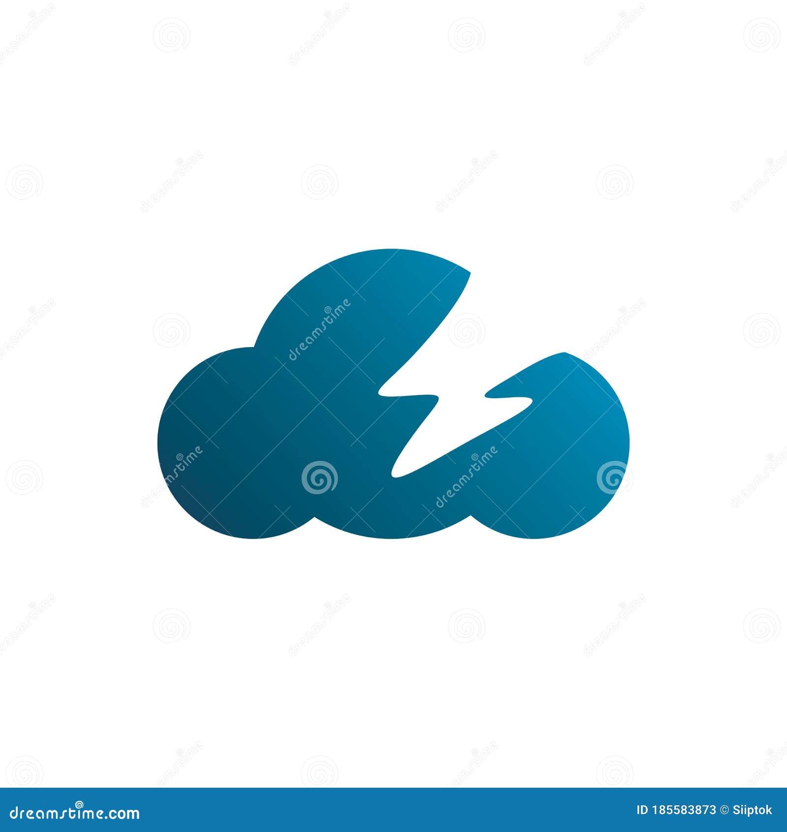 Blue Color Shape Cloud Lightning Logo Design Stock Illustration ...