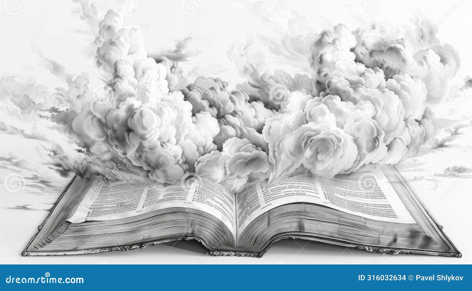 Raining Cloud in the Medieval Art Classic Bibel Style Solid White ...