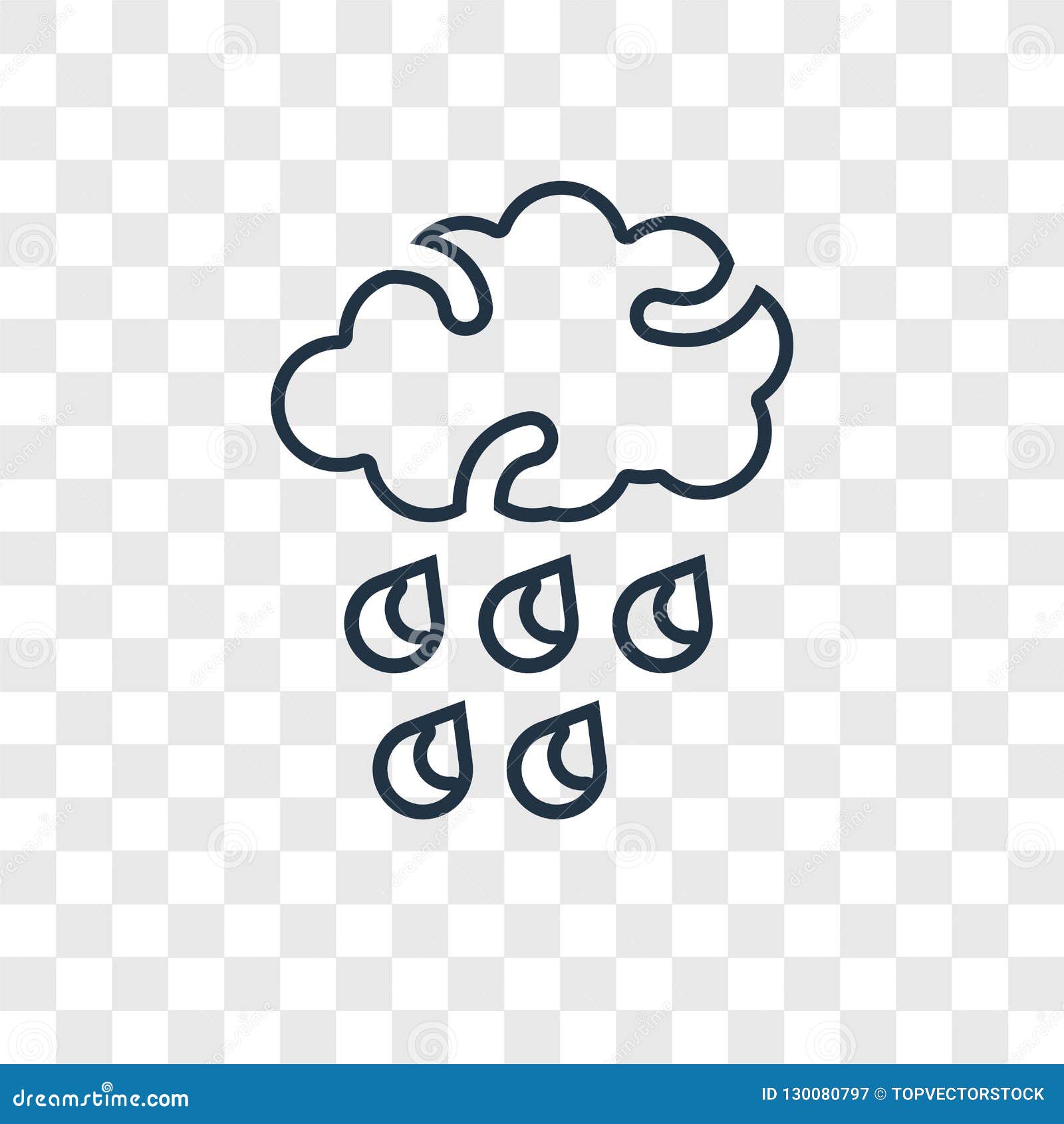 Raining Concept Vector Linear Icon Isolated on Transparent Background ...