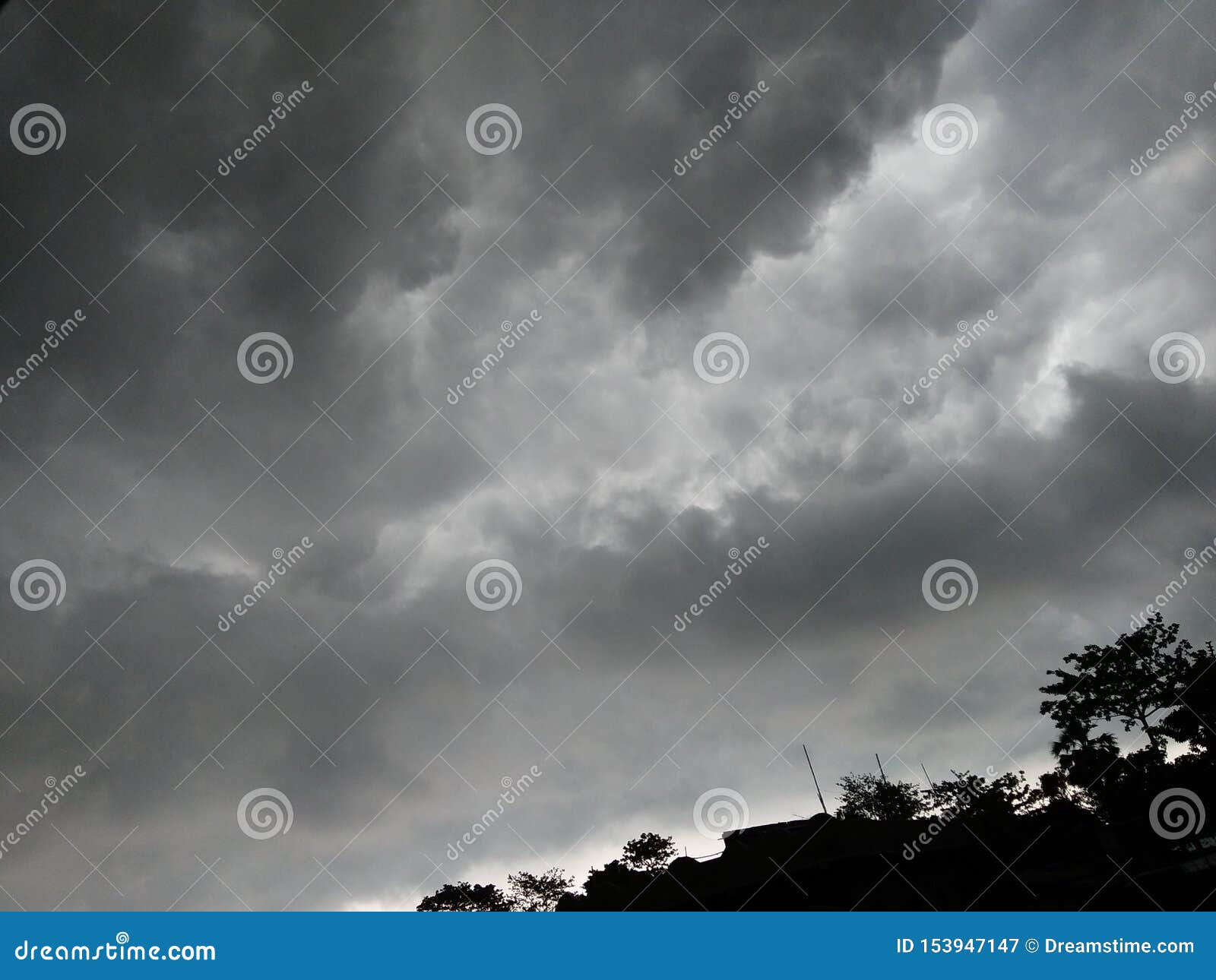 Raining Dark Cloud Show the Sky Stock Image - Image of high, felow ...