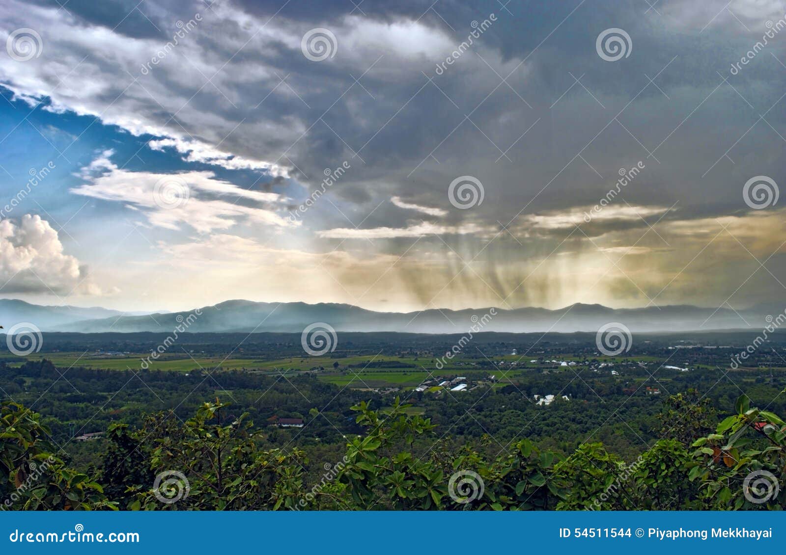 Raining from distance stock photo. Image of dark, green - 54511544
