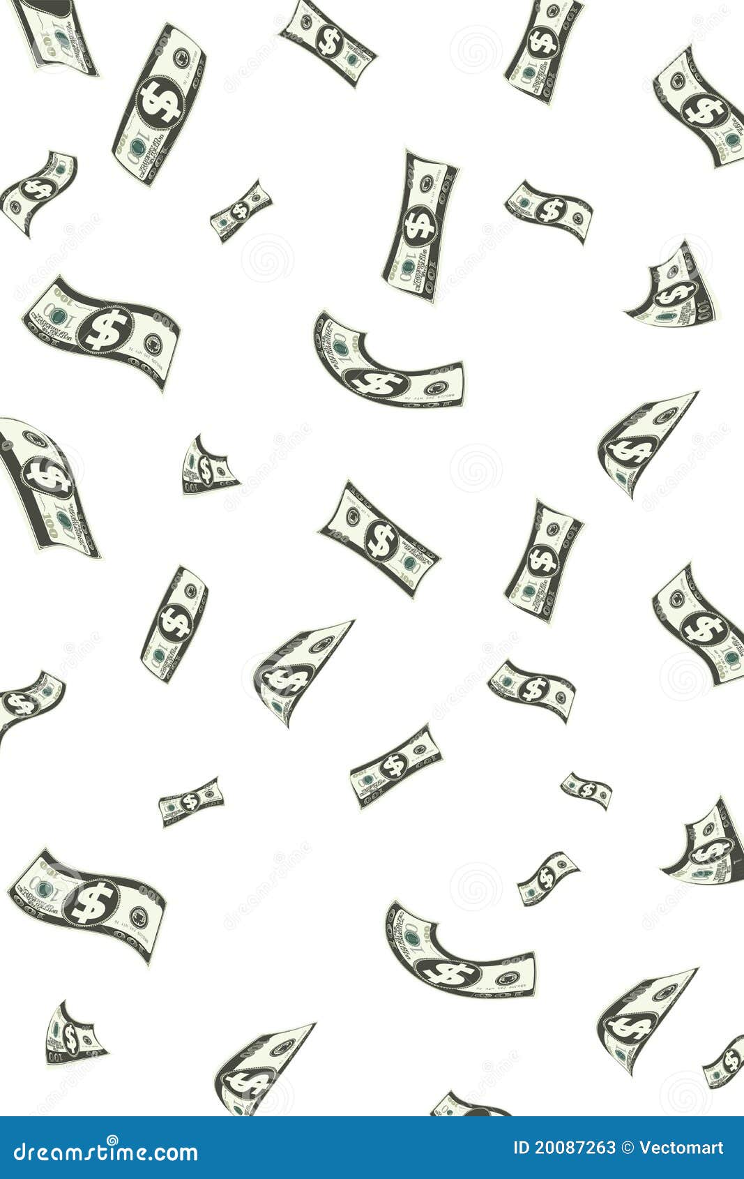 Raining Dollar stock vector. Illustration of commercial - 20087263