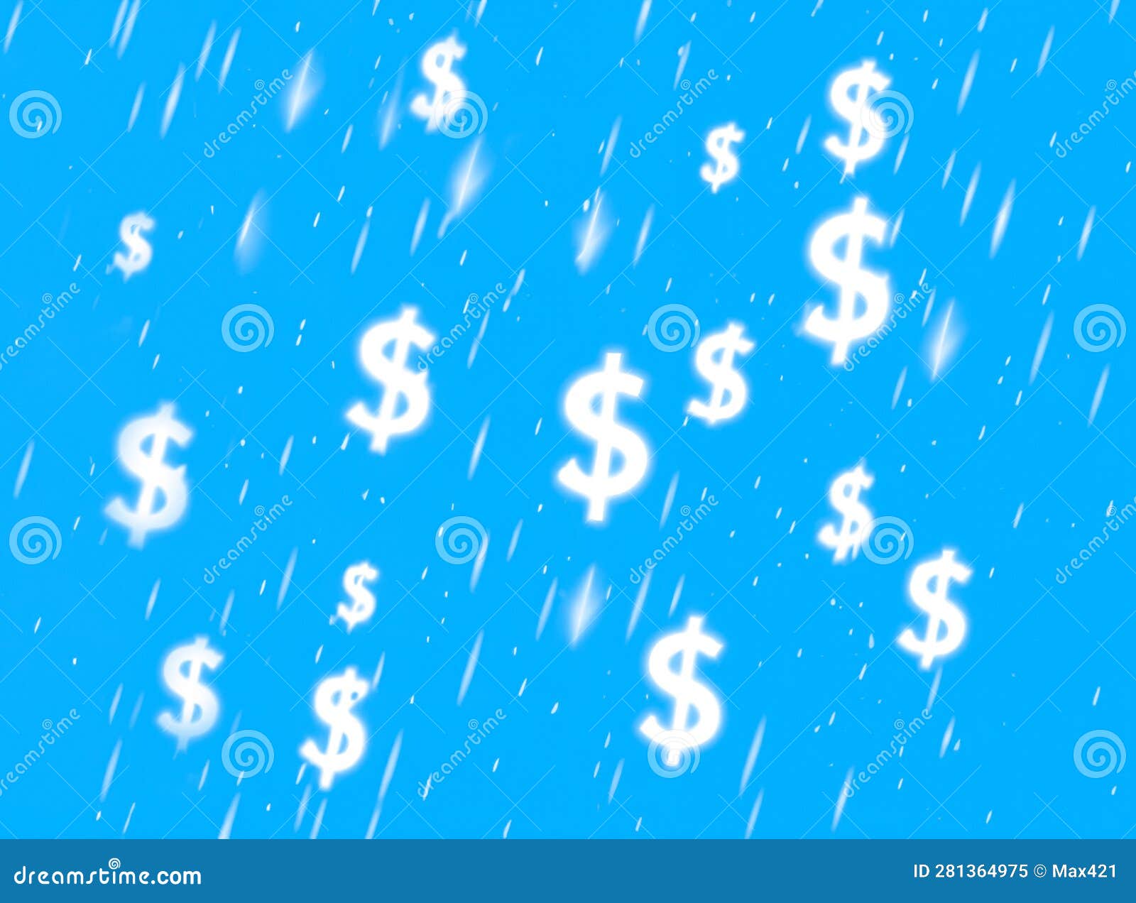 Raining dollar signs stock illustration. Illustration of cartoon ...